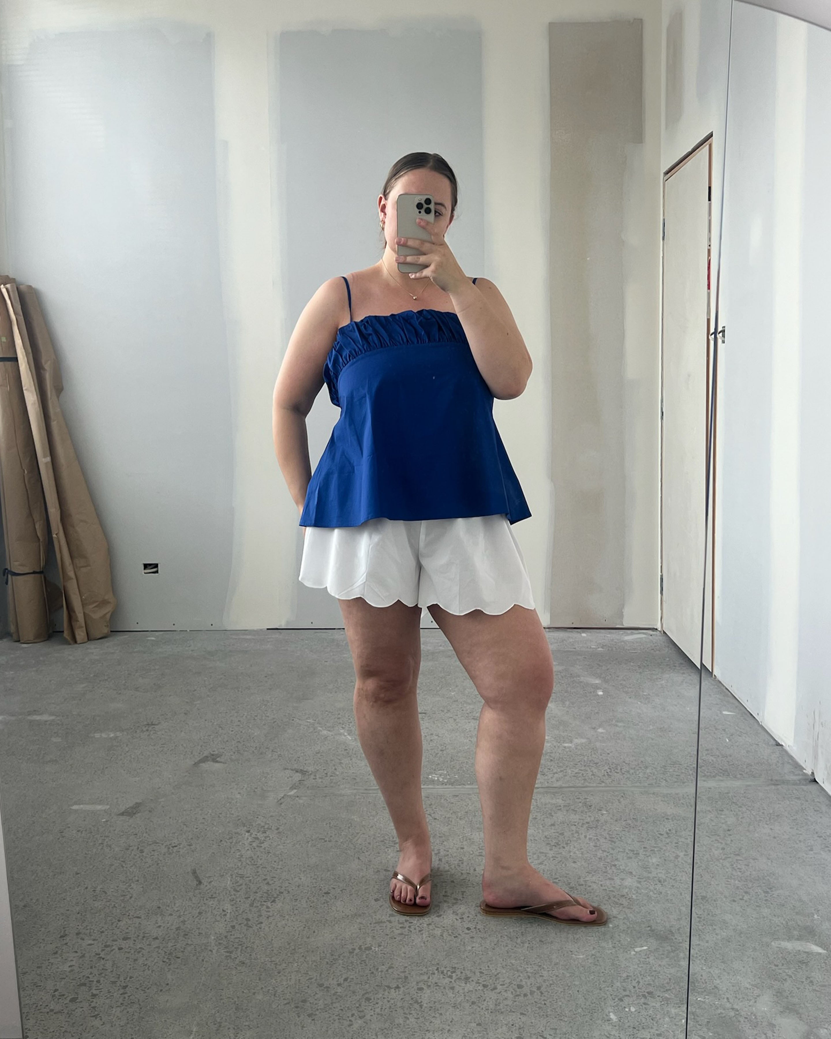 SCALLOPED BLOOMER SHORTS WHITE RSR SAMPLE 3032 | RUBY