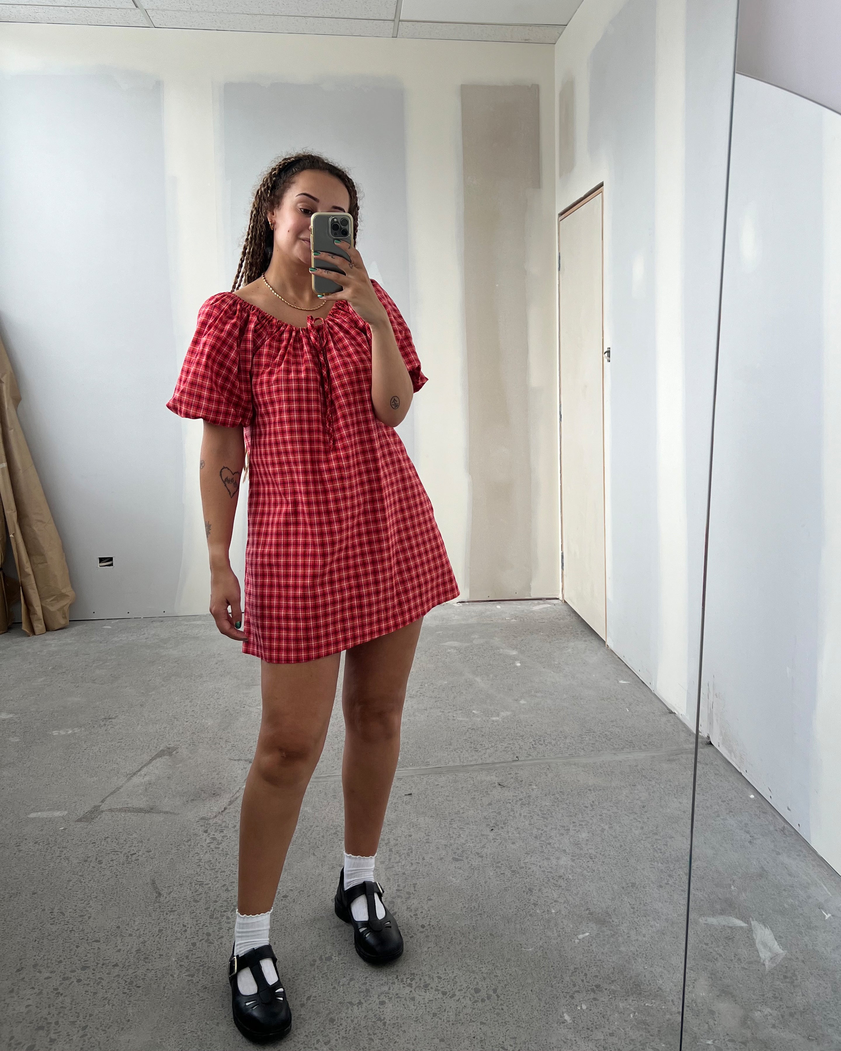 FLORY MINI DRESS RED TARTAN RSR SAMPLE 3065 | RUBY