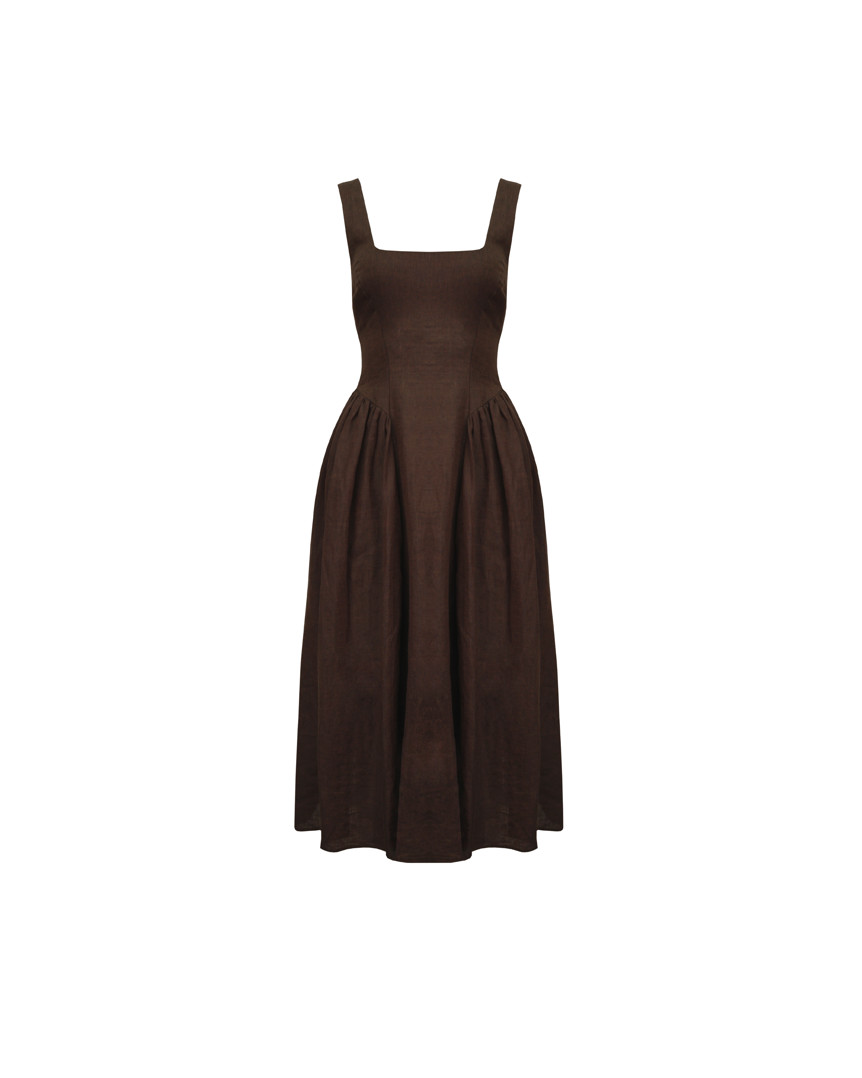 BRIDGETTE LINEN DRESS JAVA | RUBY