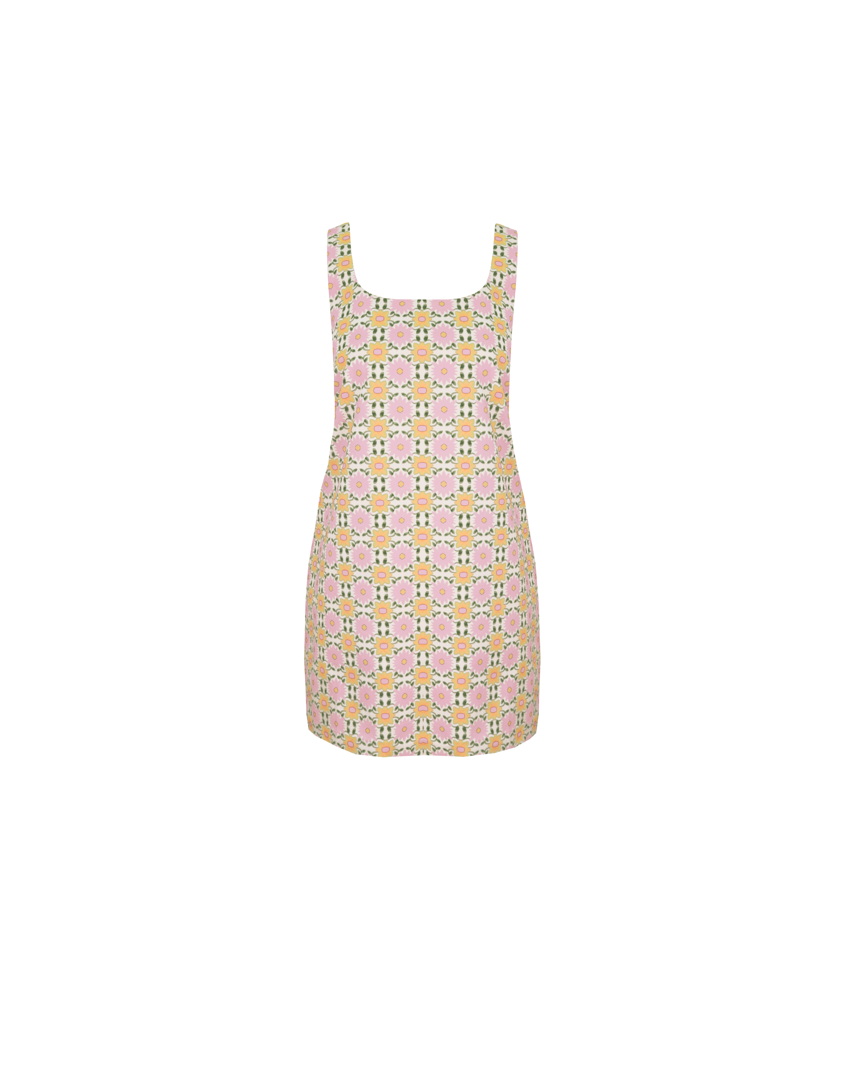 CECE TUNIC MINI DRESS MOSAIC | RUBY