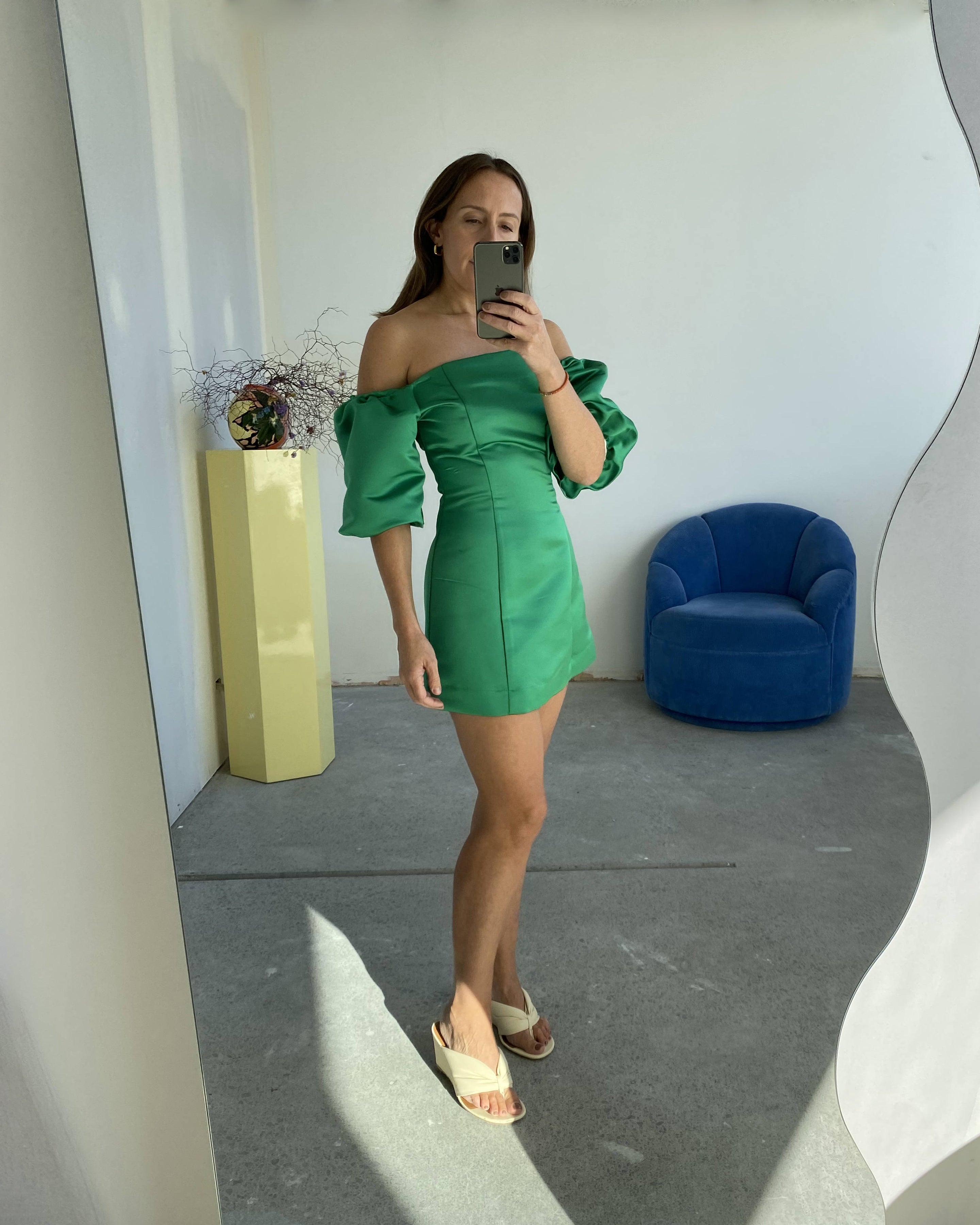 RSR SAMPLE 3369 CHER PUFF SLEEVE MINI DRESS | RUBY