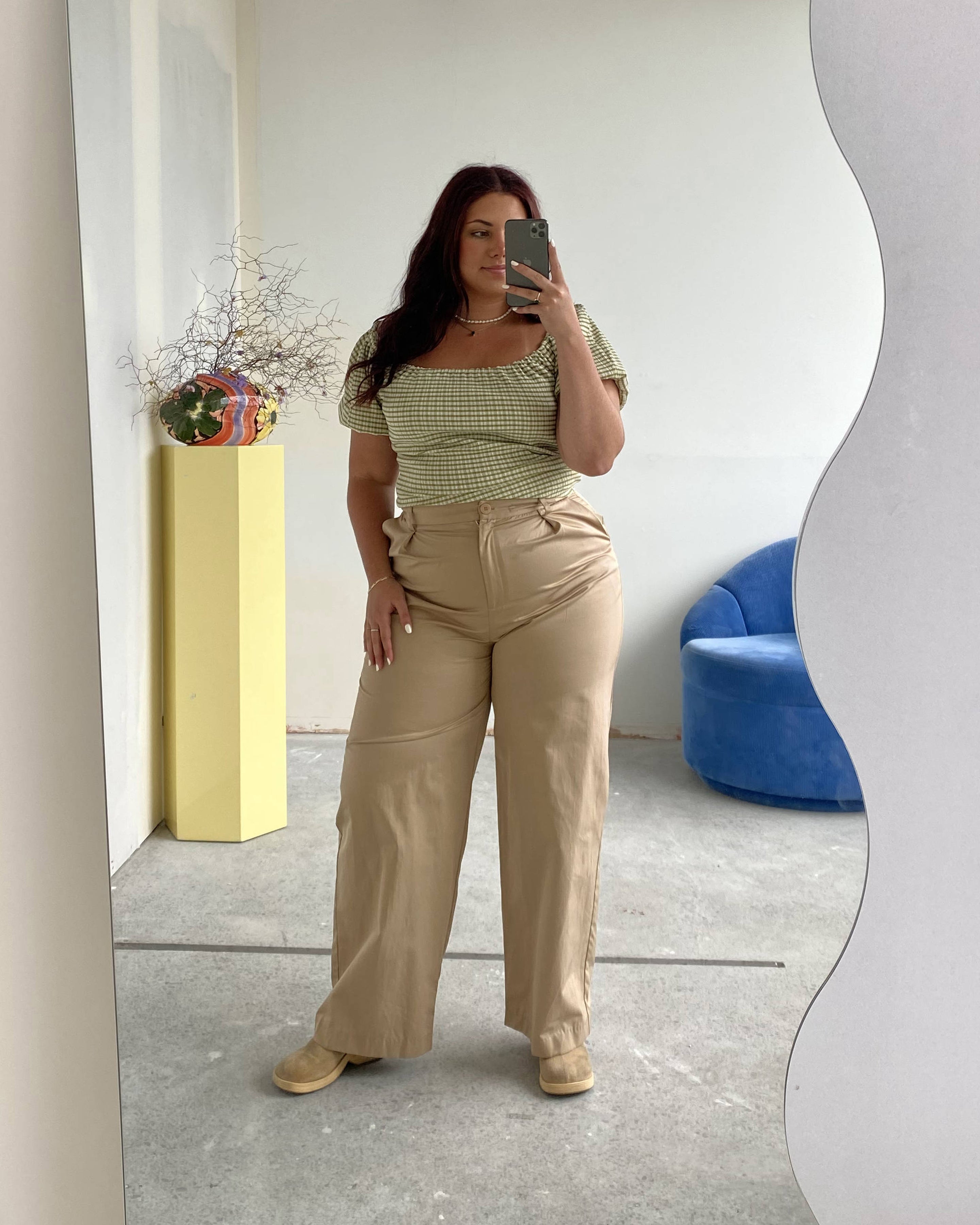 RSR SAMPLE 3205 DELPHI GINGHAM TOP | RUBY