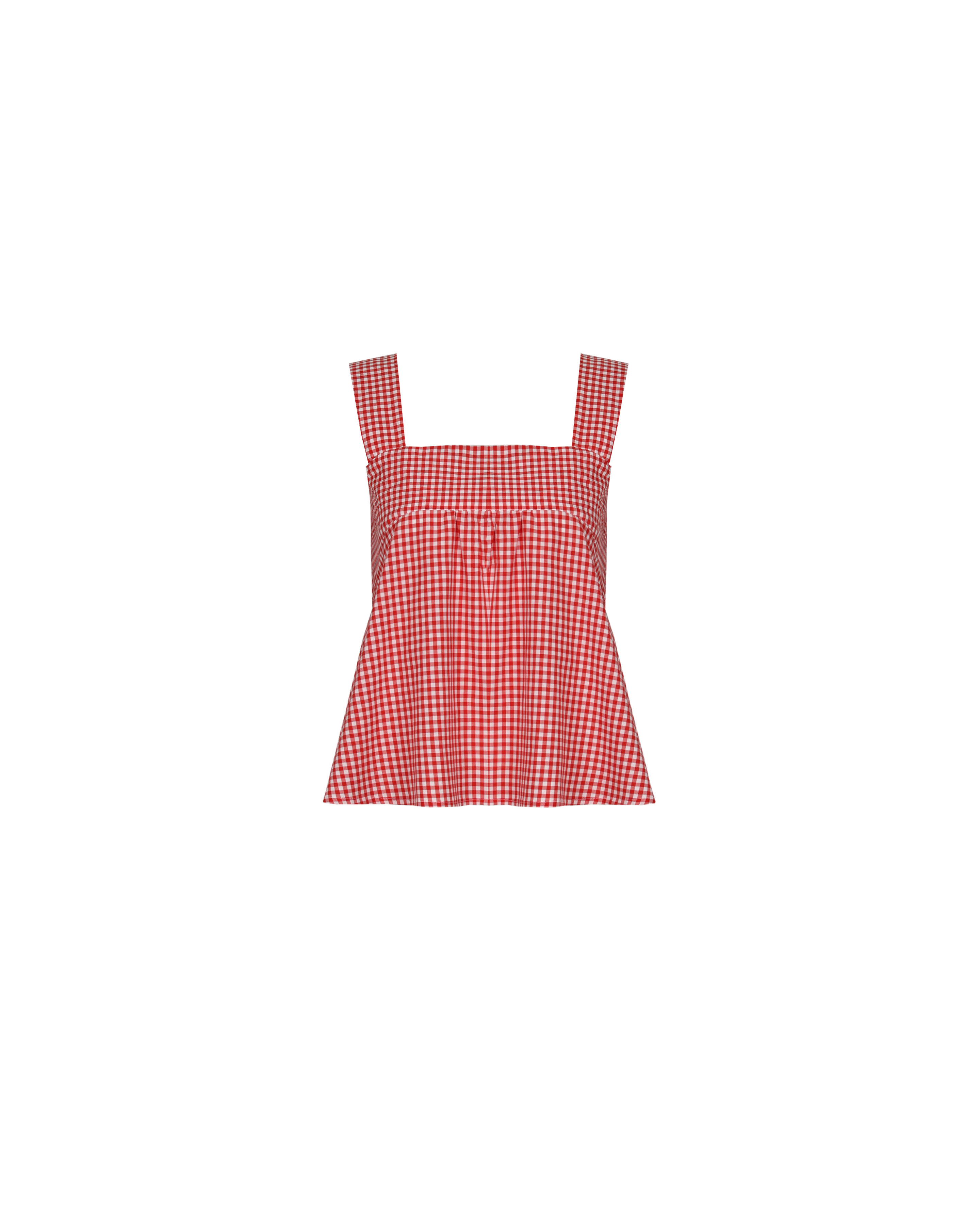 MARGIE TIE-BACK TOP RED GINGHAM | RUBY