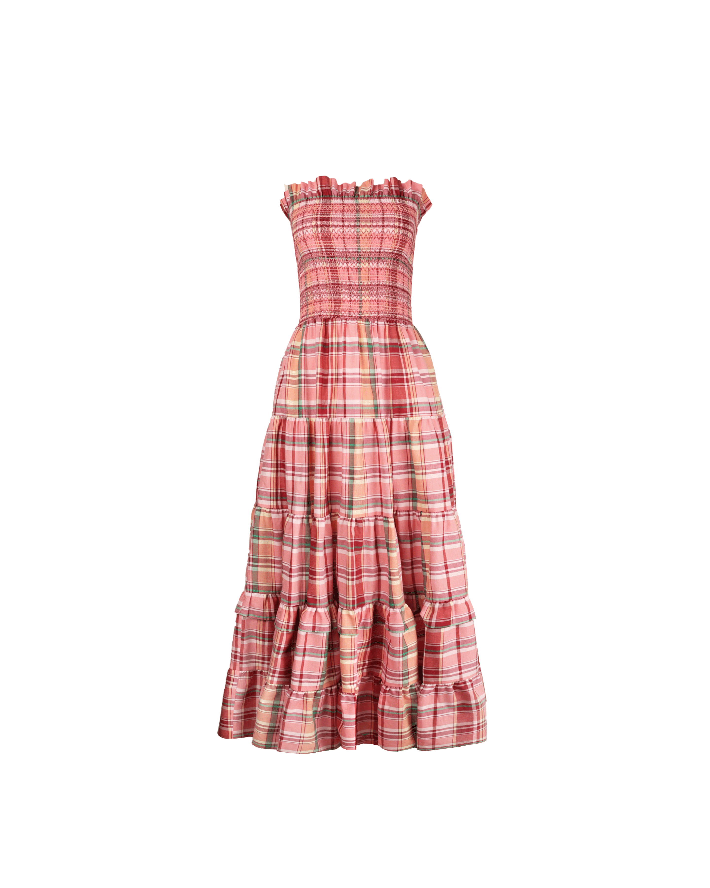 BIRD MAXI DRESS PEACHIE TARTAN | RUBY