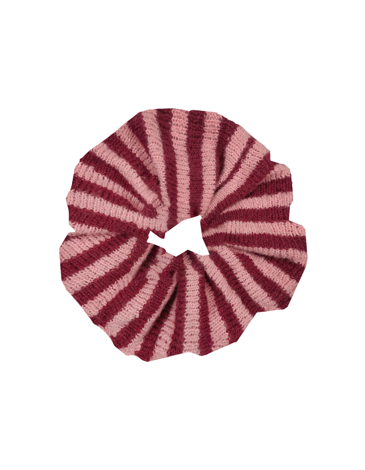 KNIT SCRUNCHIE PINK BURGUNDY STRIPE | RUBY