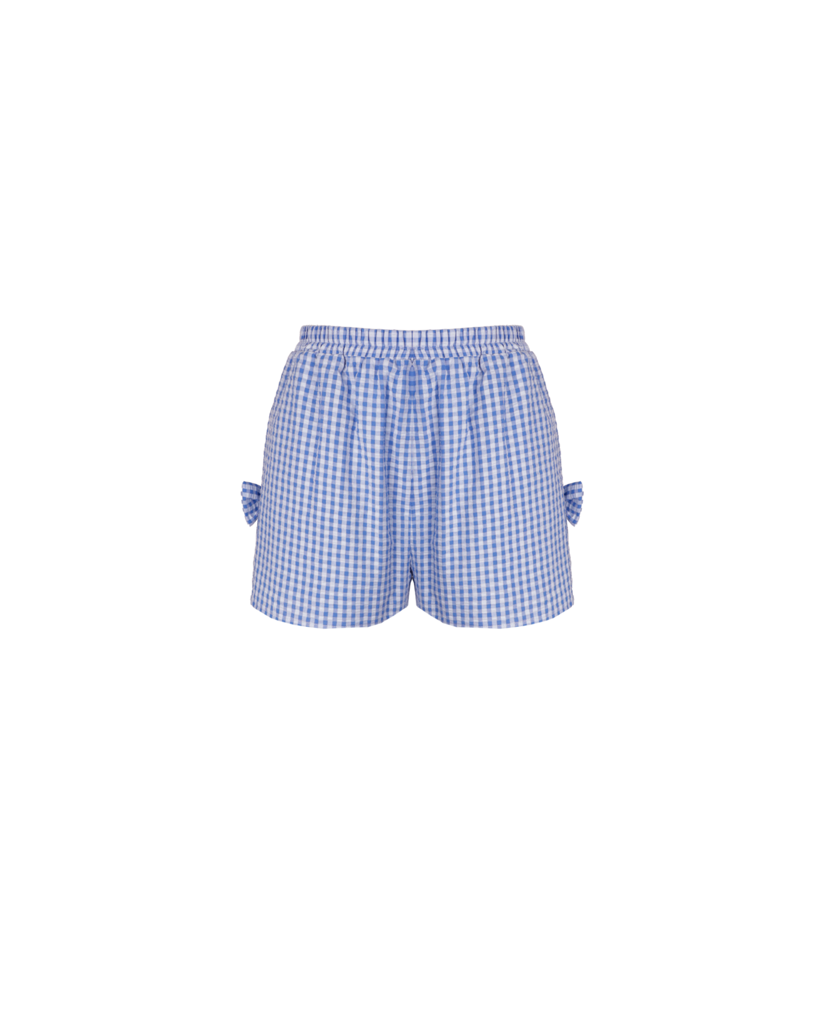 RAQUEL BOW SHORT BLUE GINGHAM | RUBY