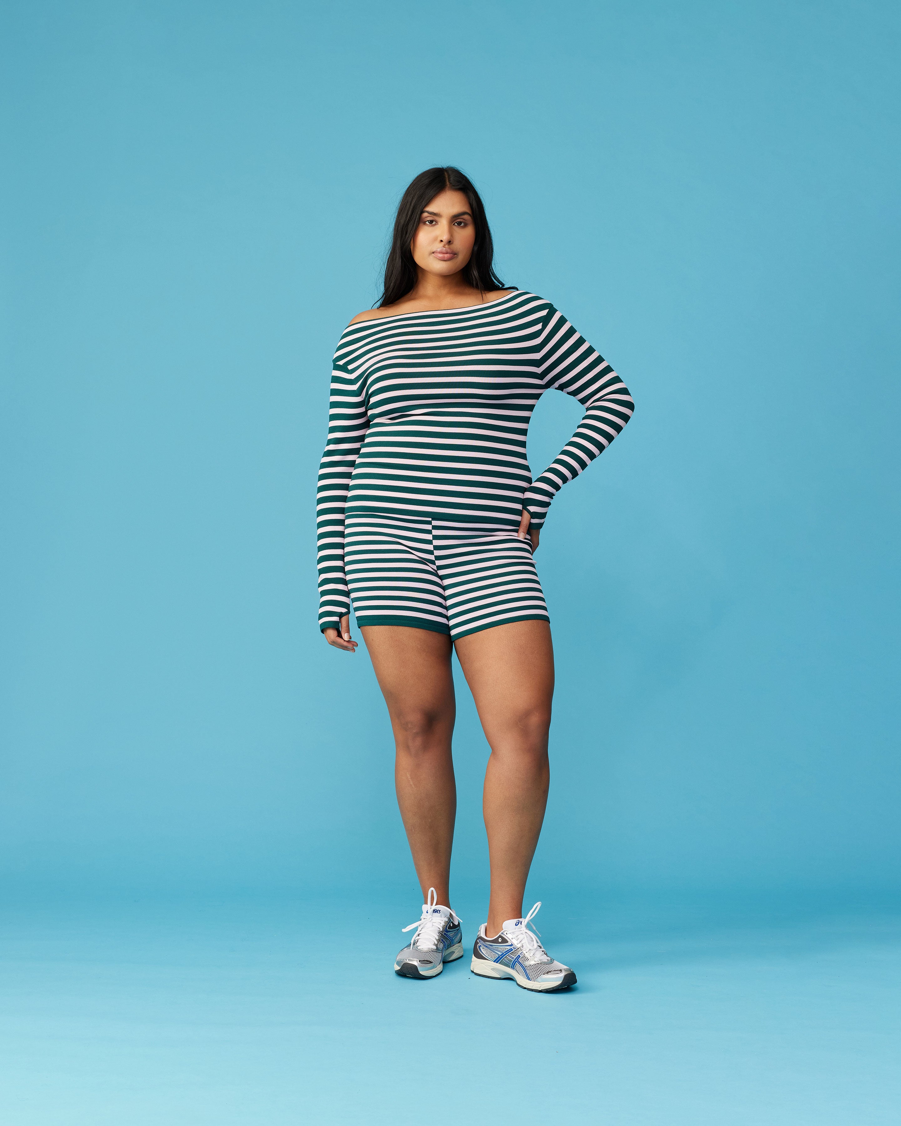 MARLA SHORTS PINK FOREST STRIPE | RUBY