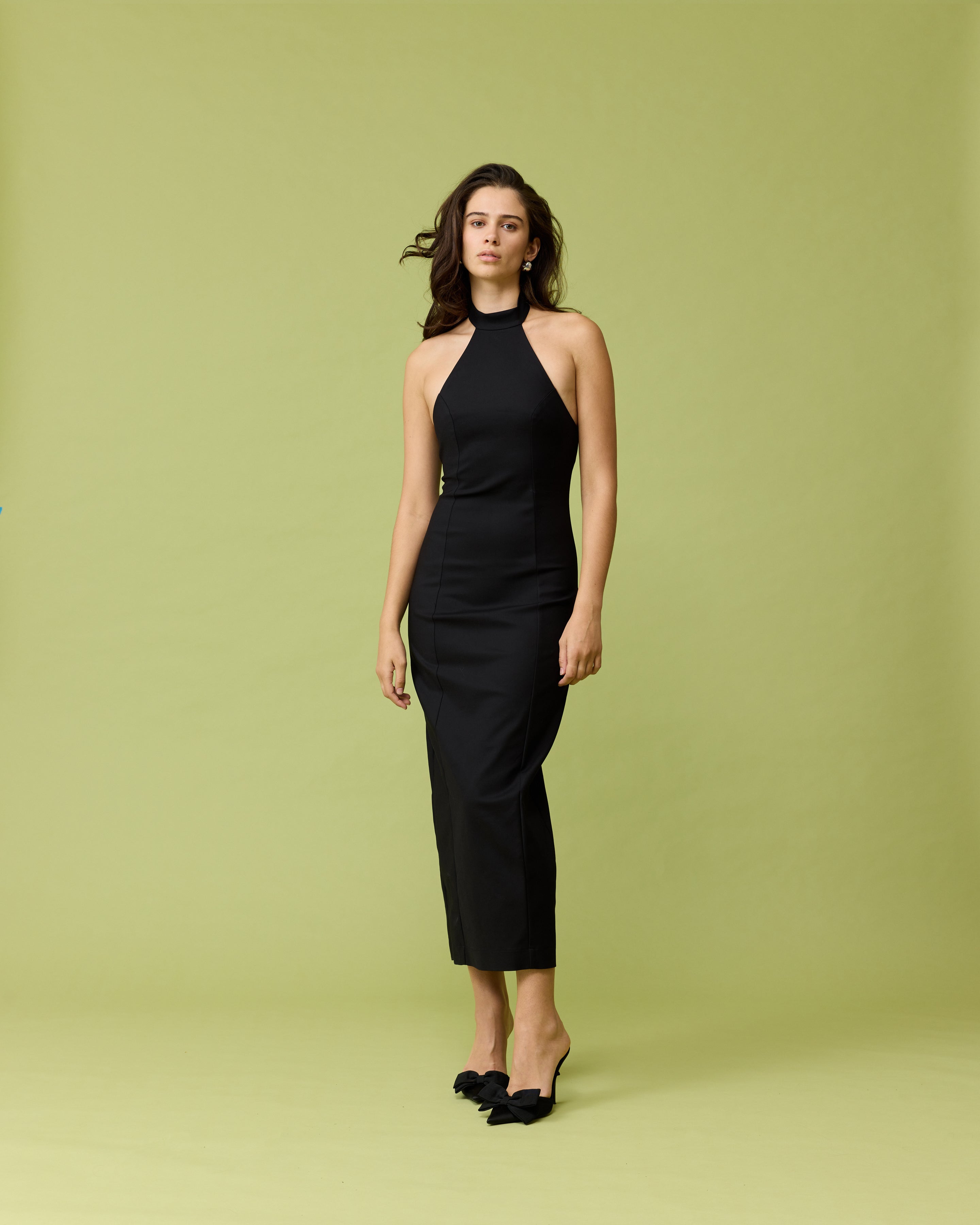 NAOMI HALTER DRESS BLACK | RUBY