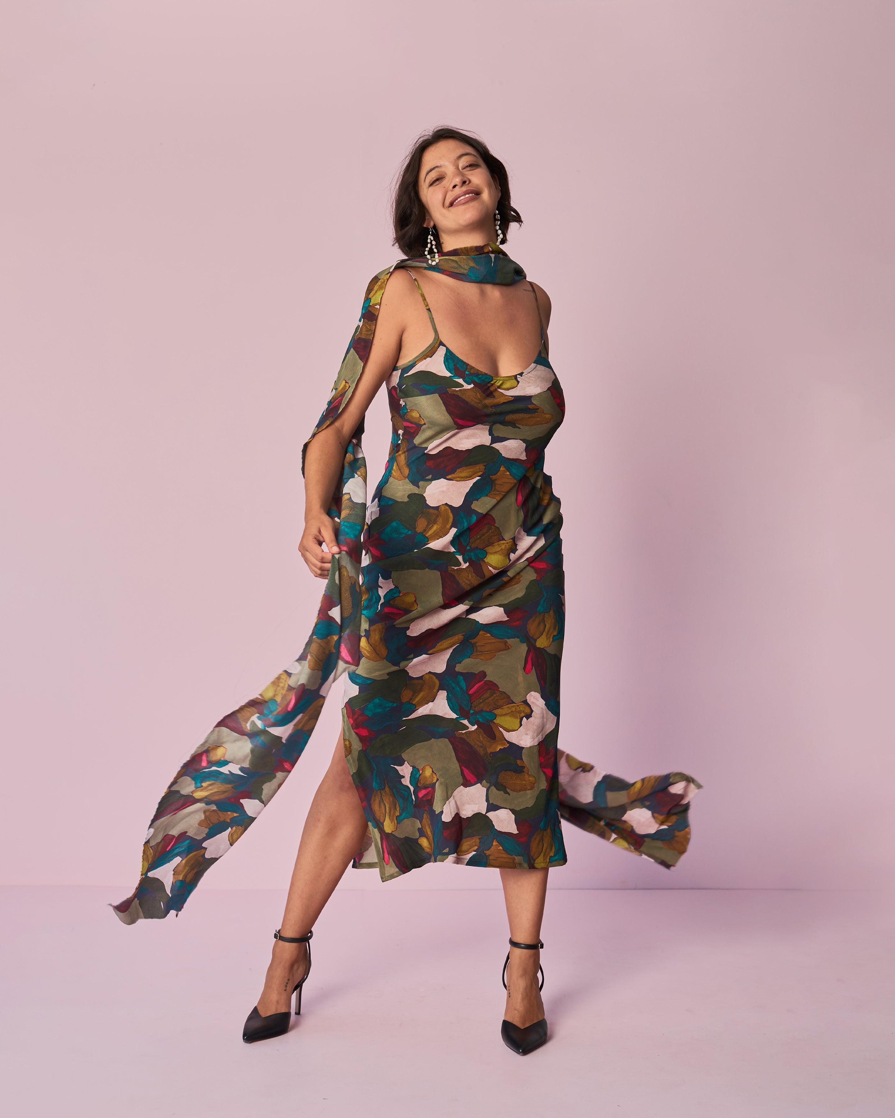 CAROL SILK GOWN FUCHSIA | RUBY