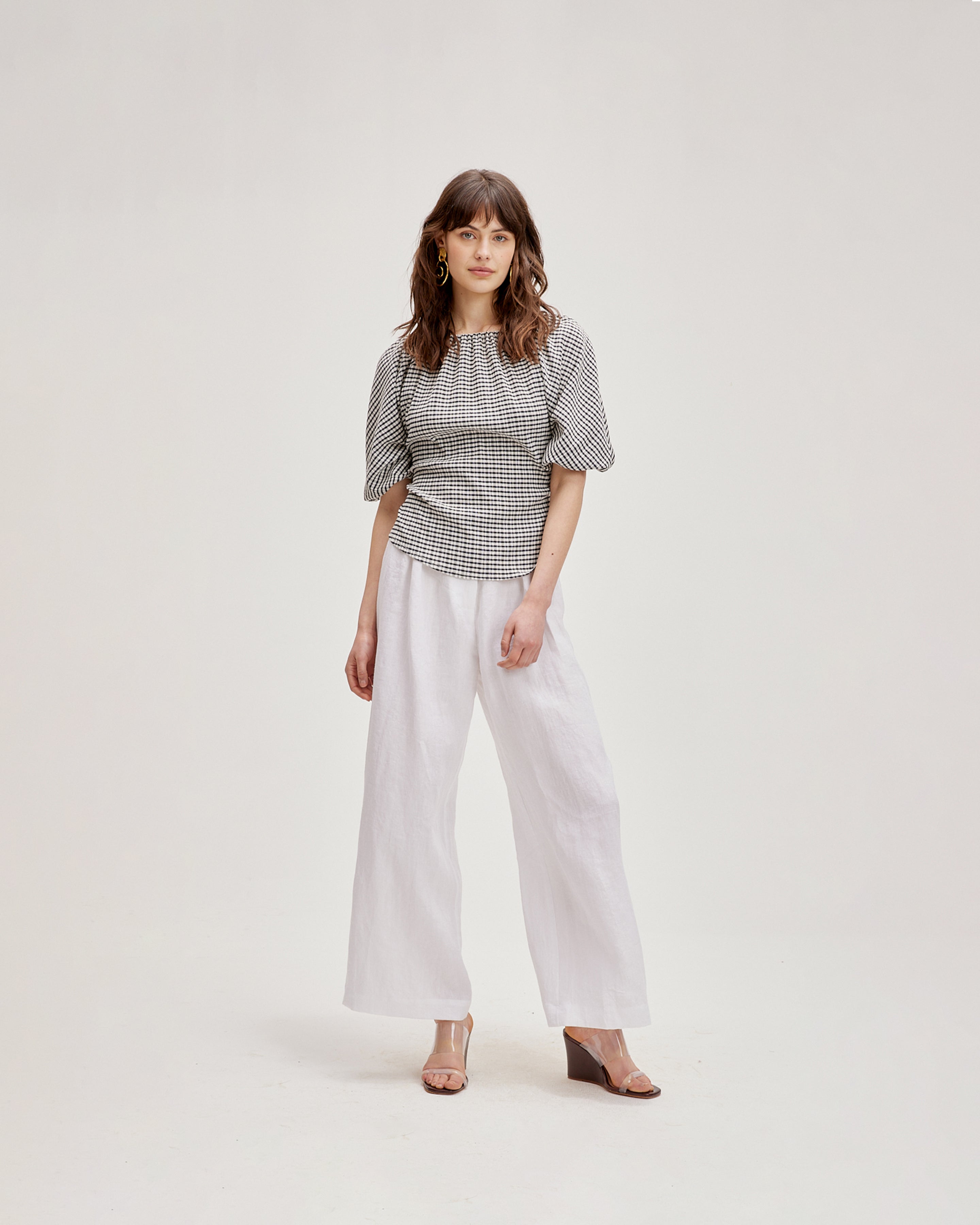 DELPHI GINGHAM BLOUSE BLACK GINGHAM | RUBY