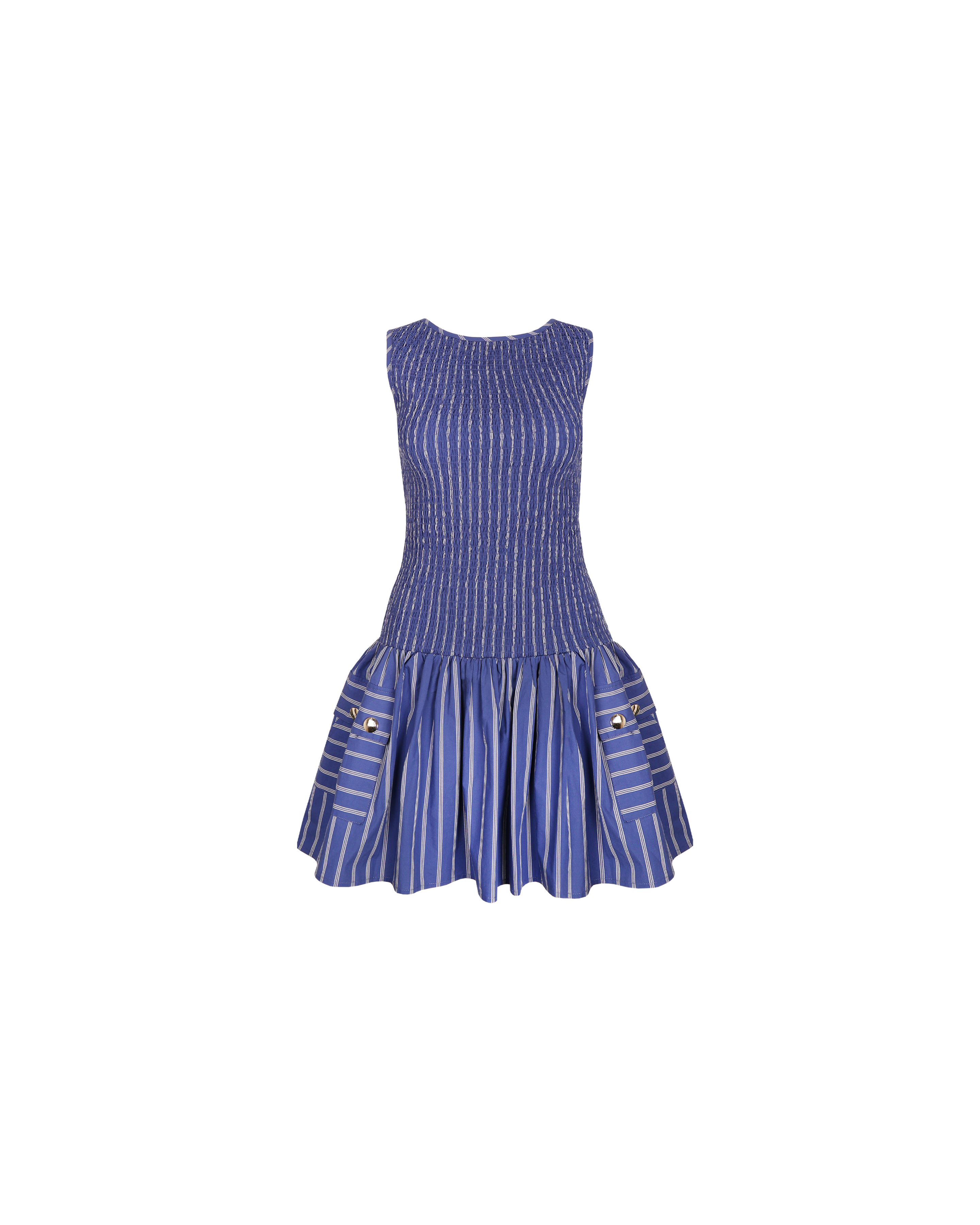 Anastasia Mini Dress Midnight Blue Stripe Ruby