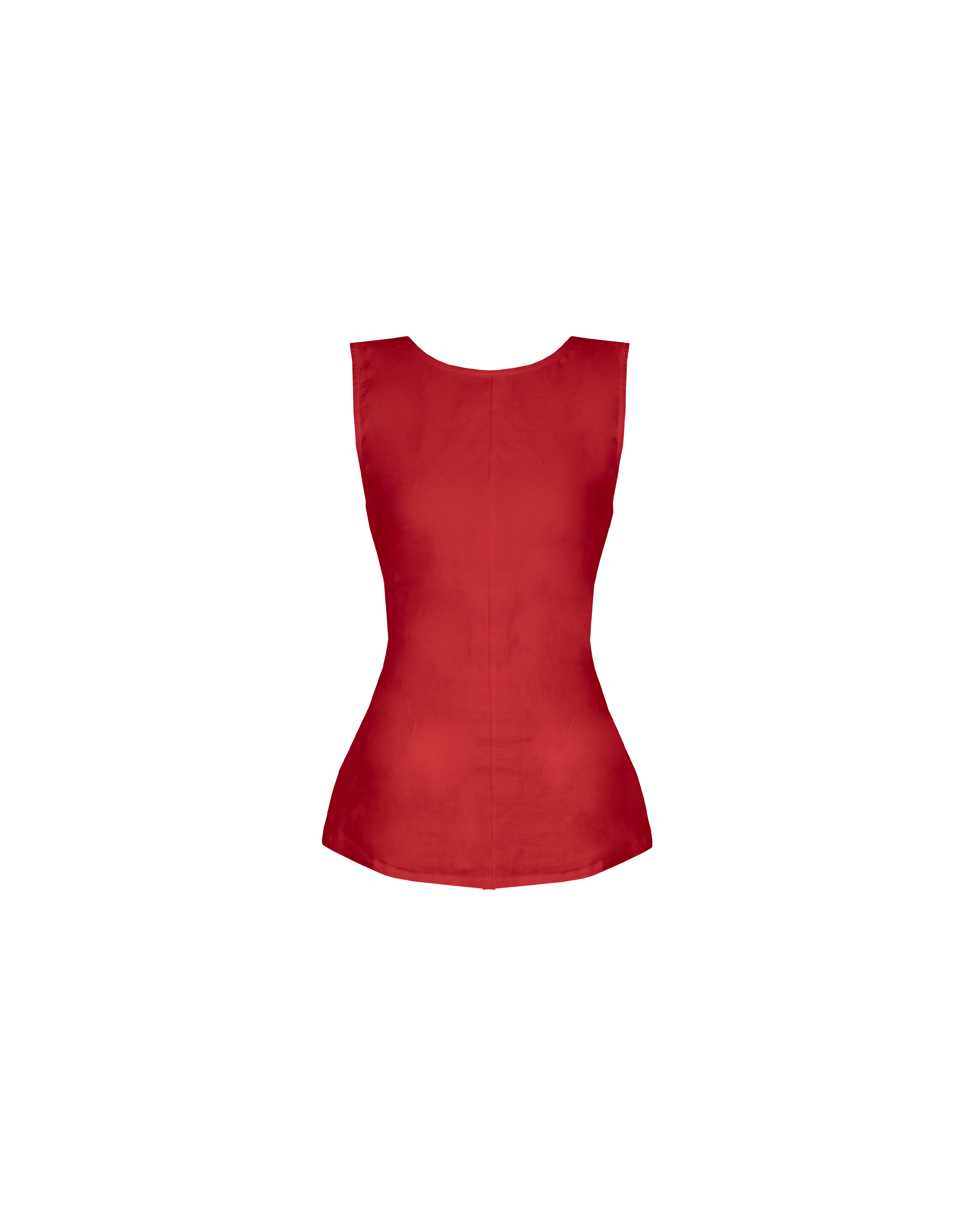 AVA LINEN BOW TOP SANGRIA | RUBY