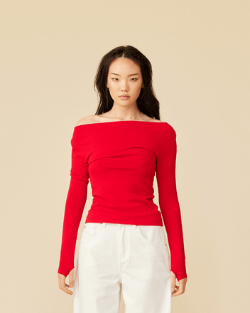 EMMA KNIT LONG SLEEVE CHERRY | RUBY