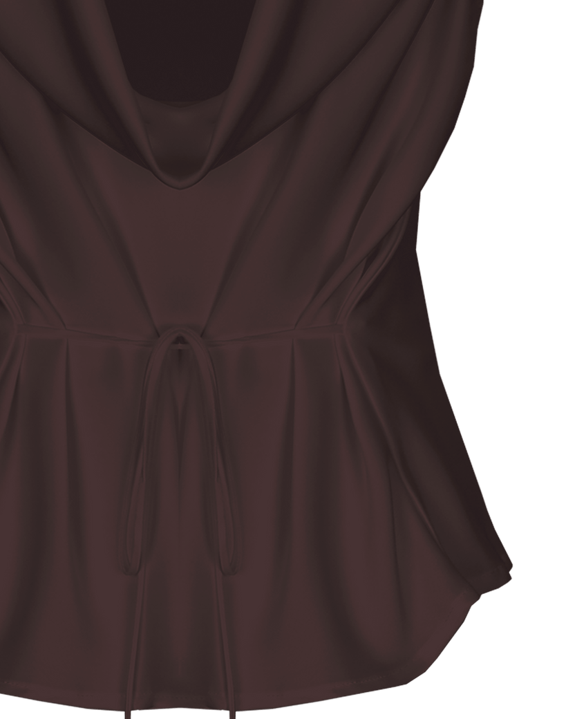 FIREBIRD COWL SLEEVELESS TOP ESPRESSO | RUBY