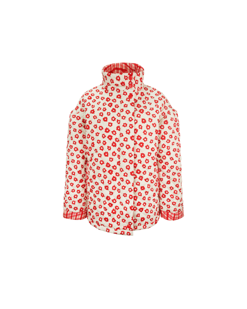 HARRIET JACKET RED DAISY | RUBY