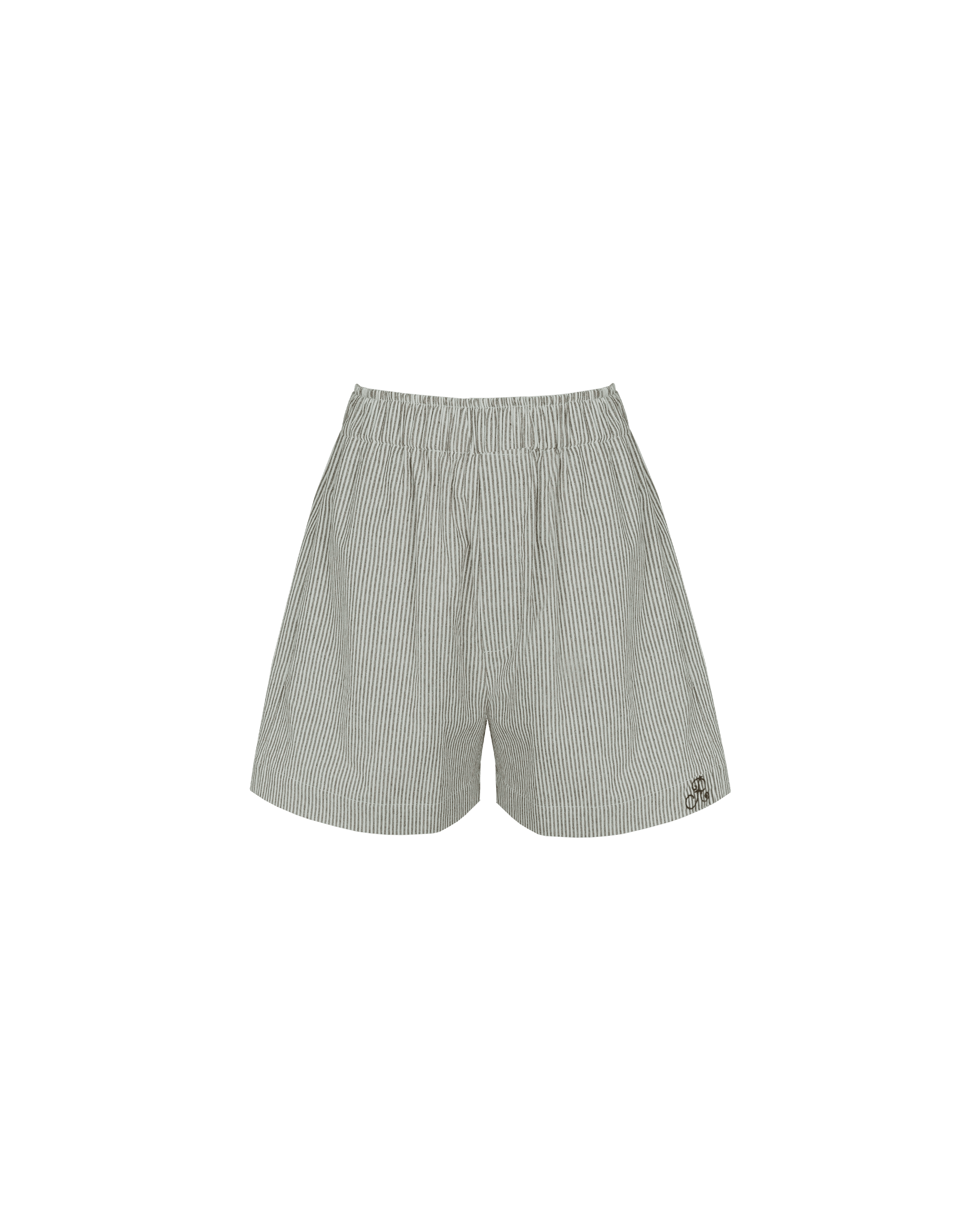 IDA SHORT KHAKI STRIPE | RUBY
