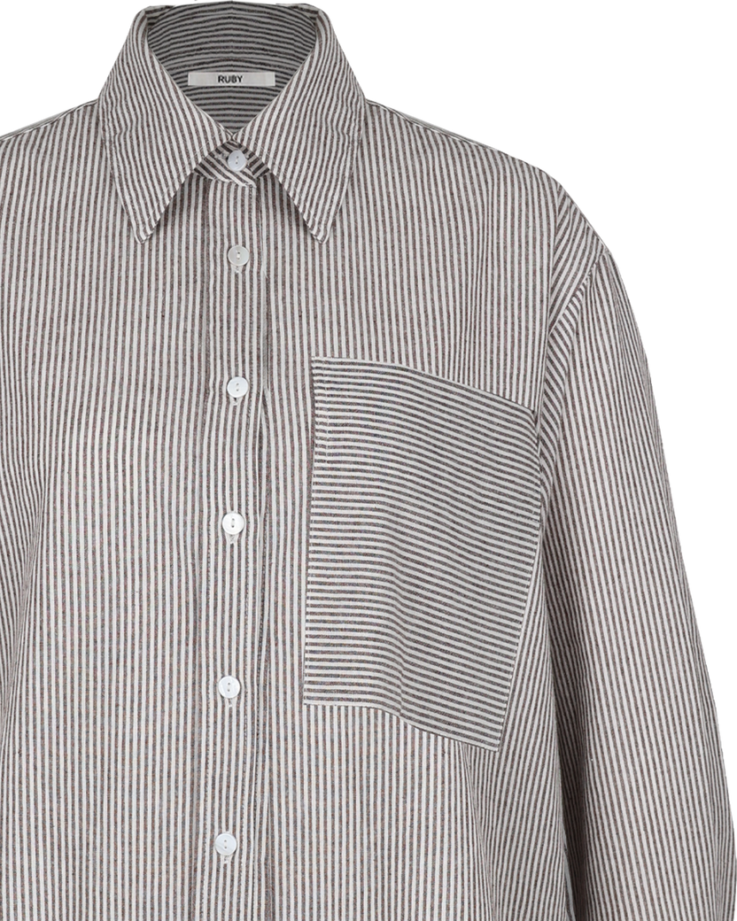 IDA SHIRT BROWN STRIPE | RUBY