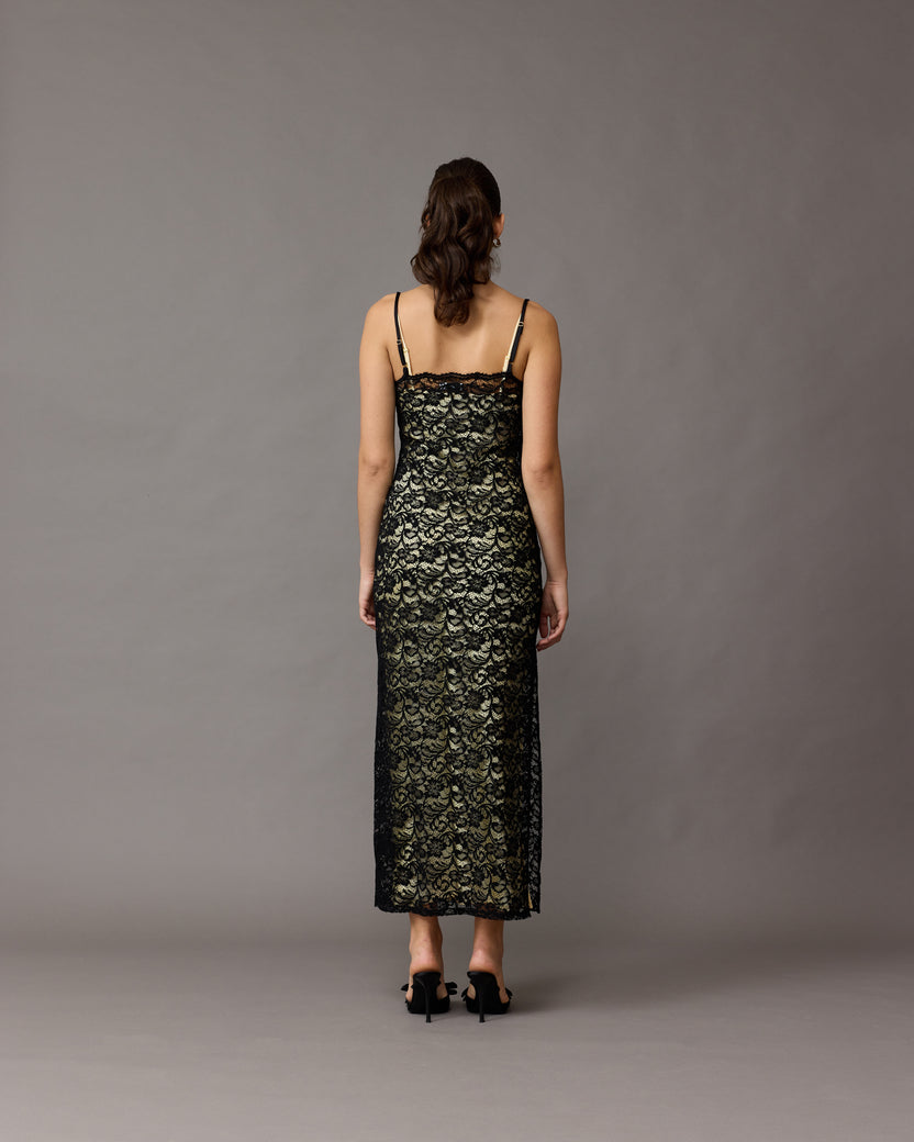 VITA LACE SLIP BLACK | RUBY