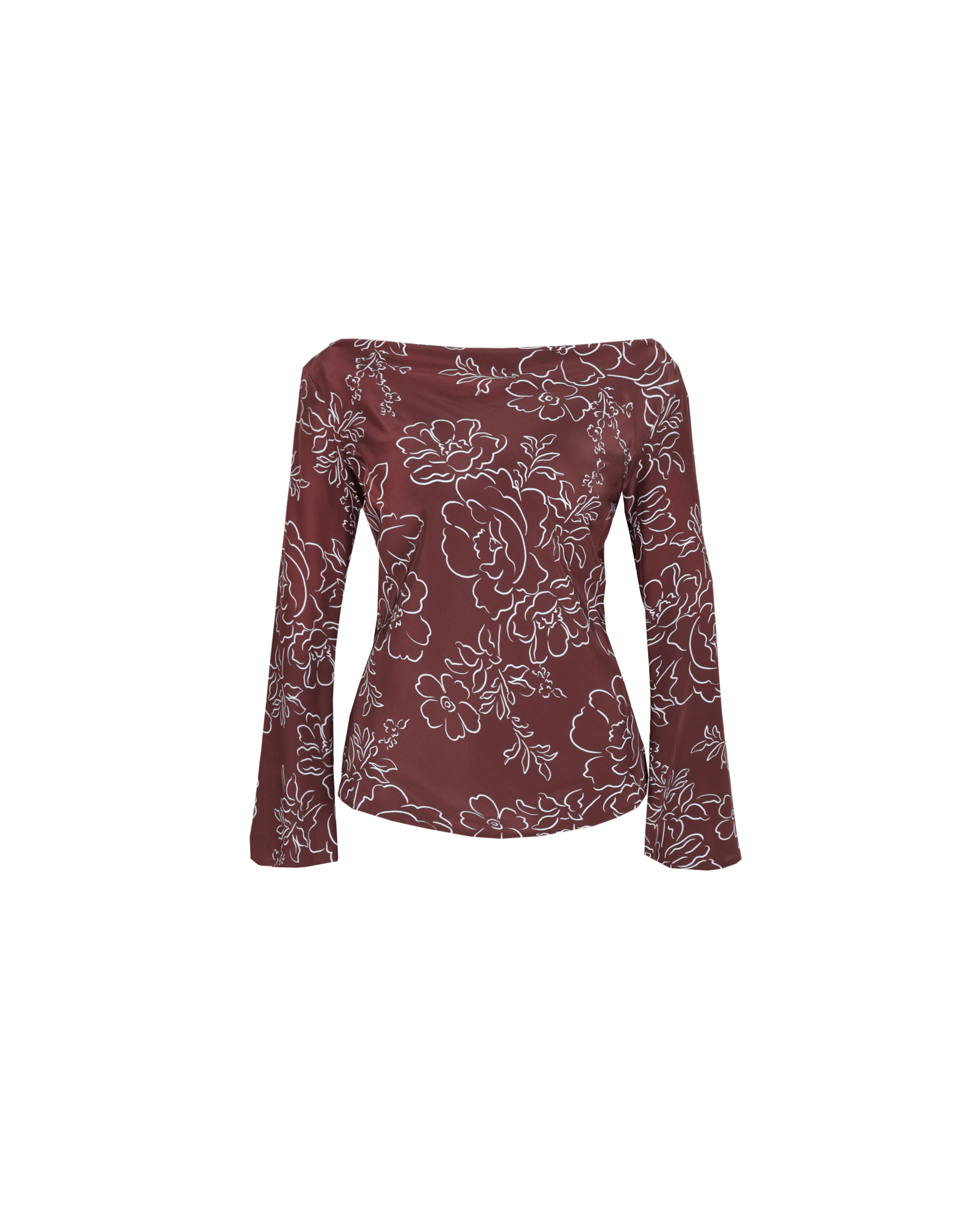 MADRID TOP BURGUNDY FLORAL | RUBY