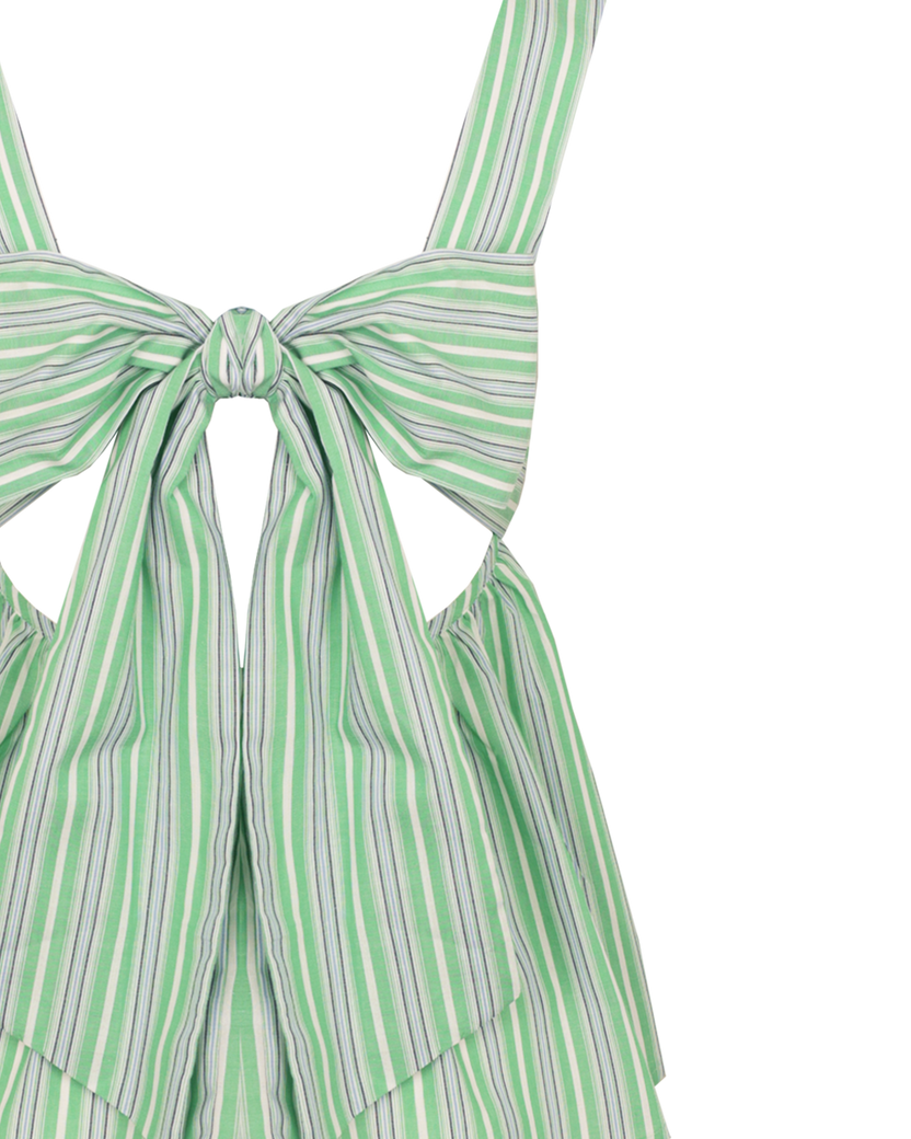 MARGIE TIE-BACK TOP GREEN STRIPE | RUBY