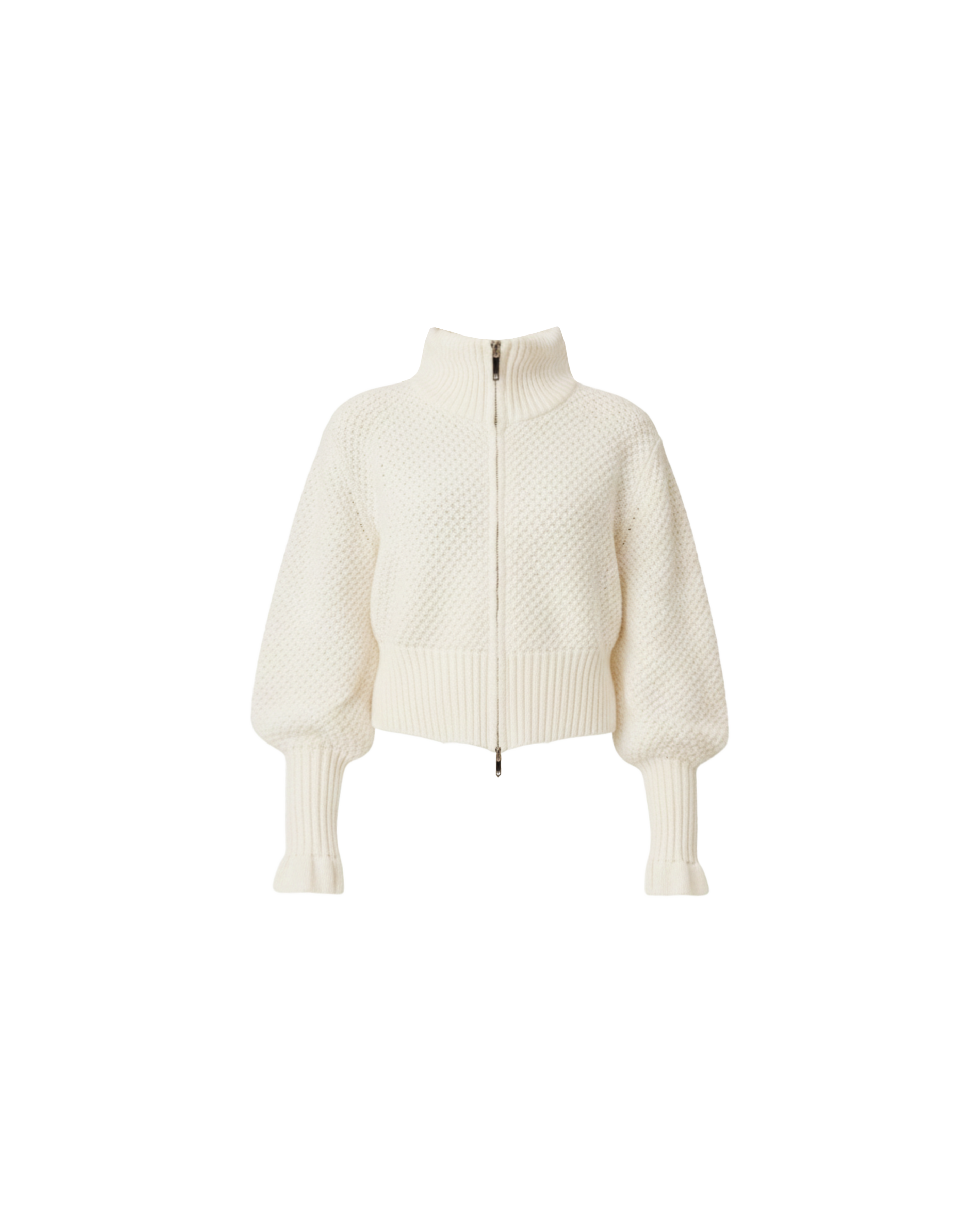 MATILDA COTTON ZIP CARDIGAN WHITE | RUBY