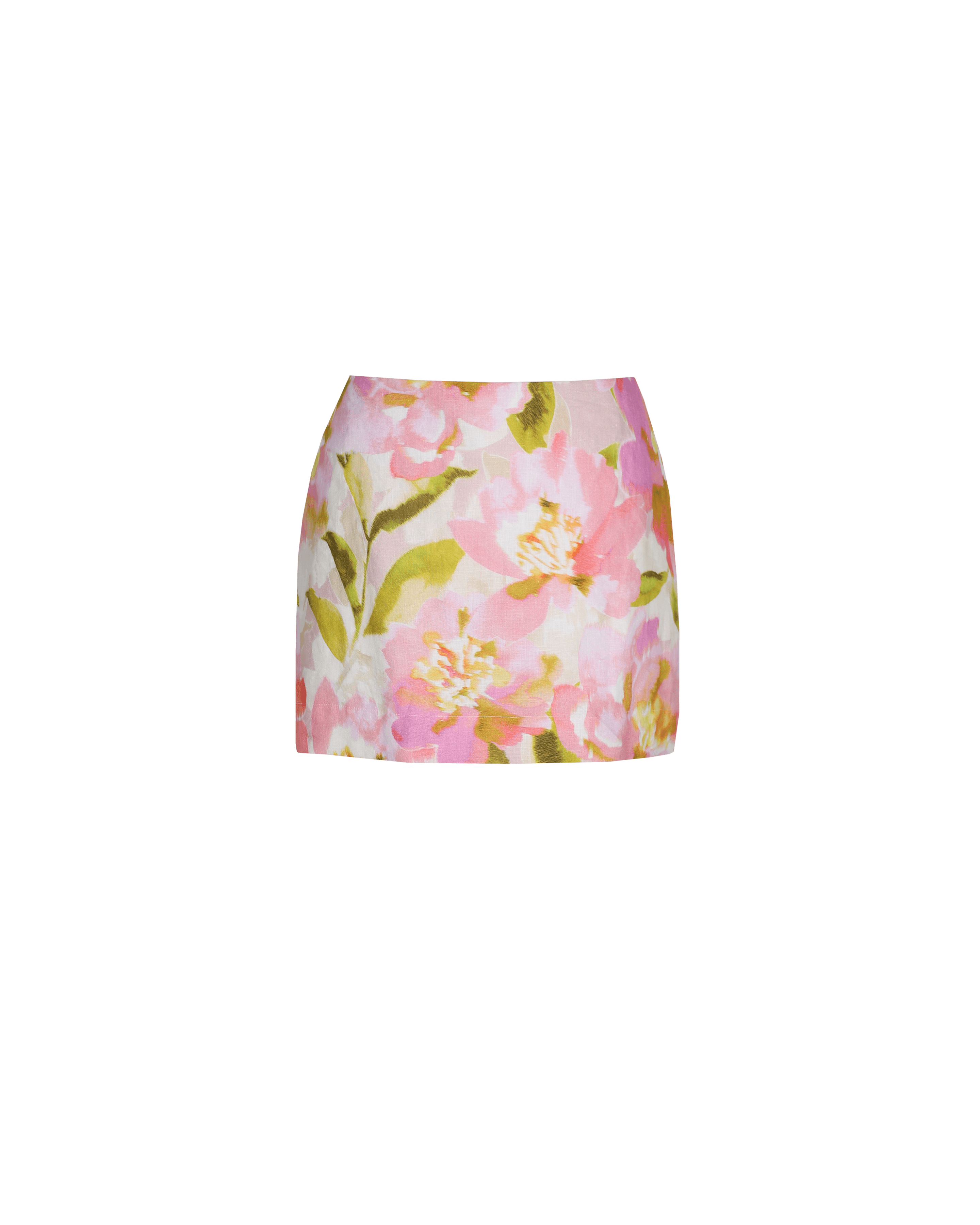 MORGAN LINEN MINI SKIRT BALLET FLORAL | RUBY
