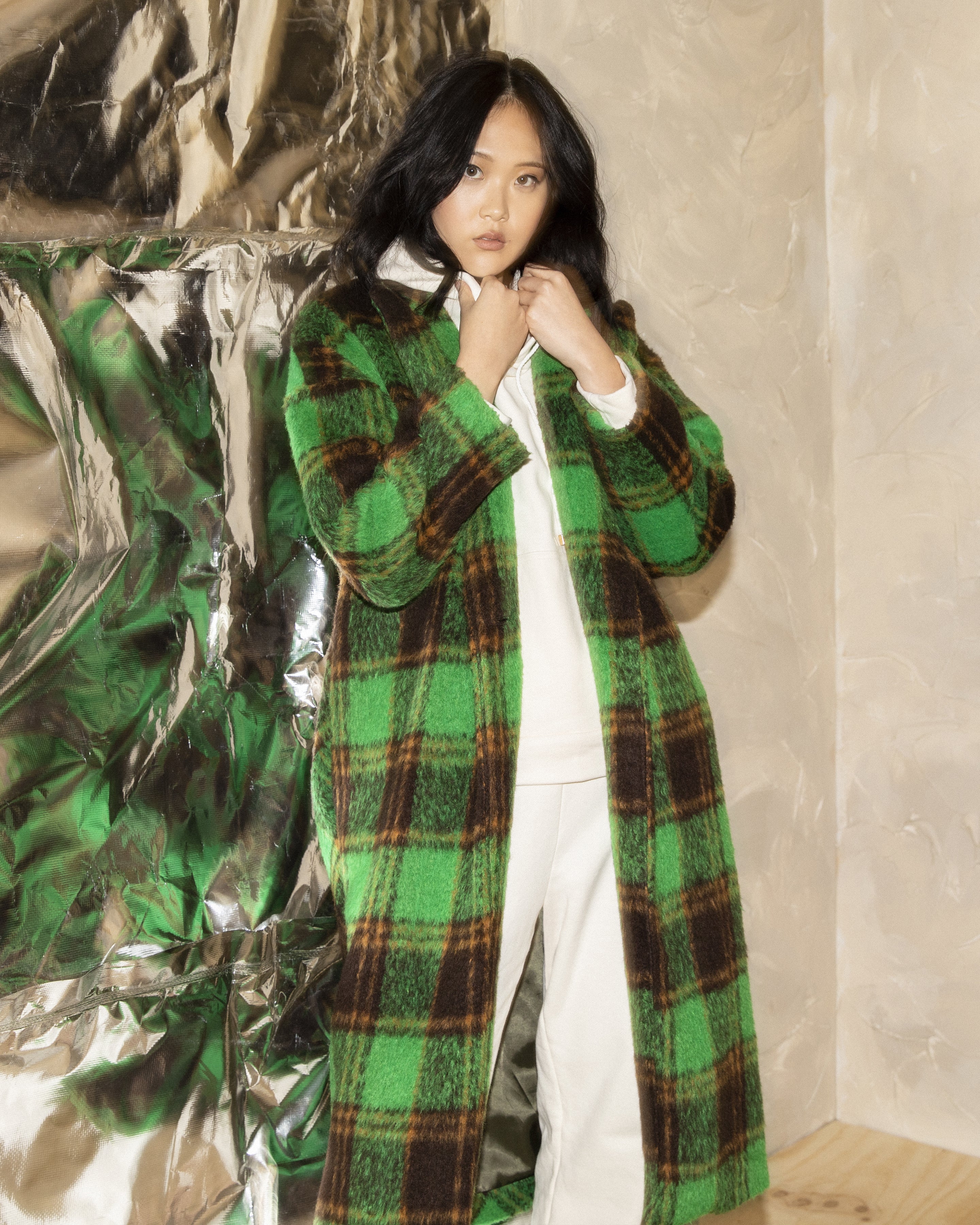 ROONEY COAT GREEN CHECK | RUBY