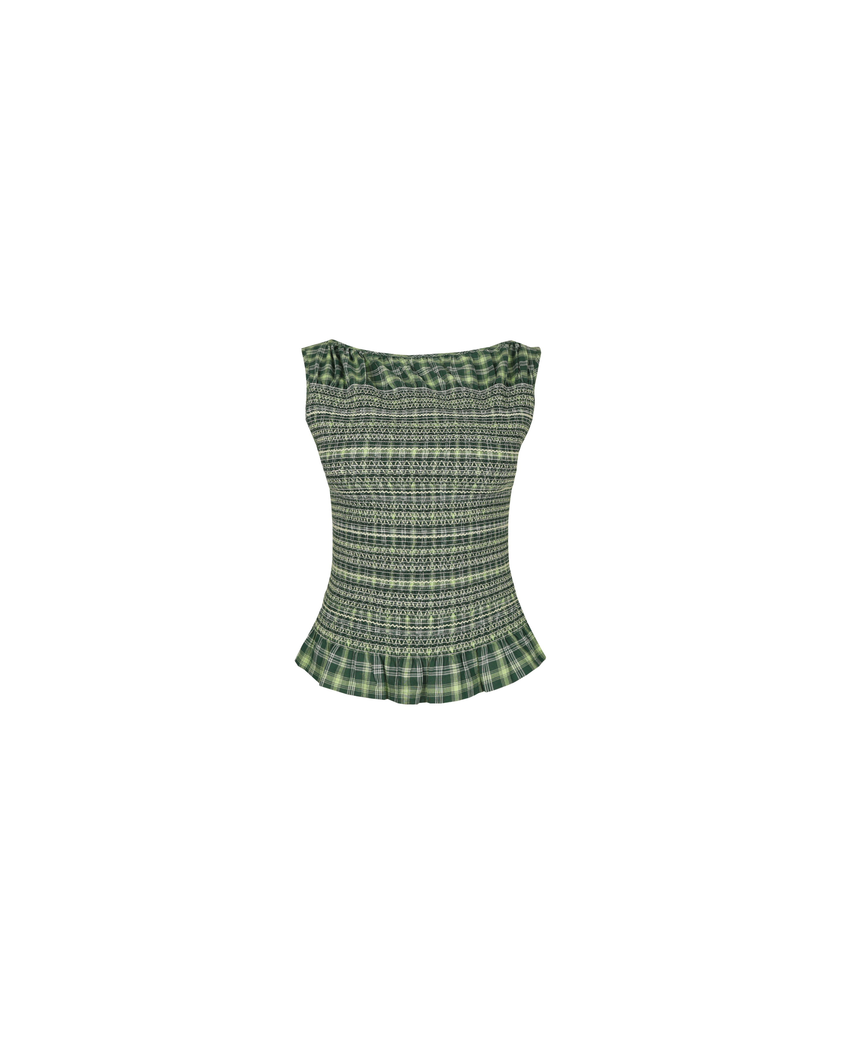 ANASTASIA TANK GREEN TARTAN | RUBY