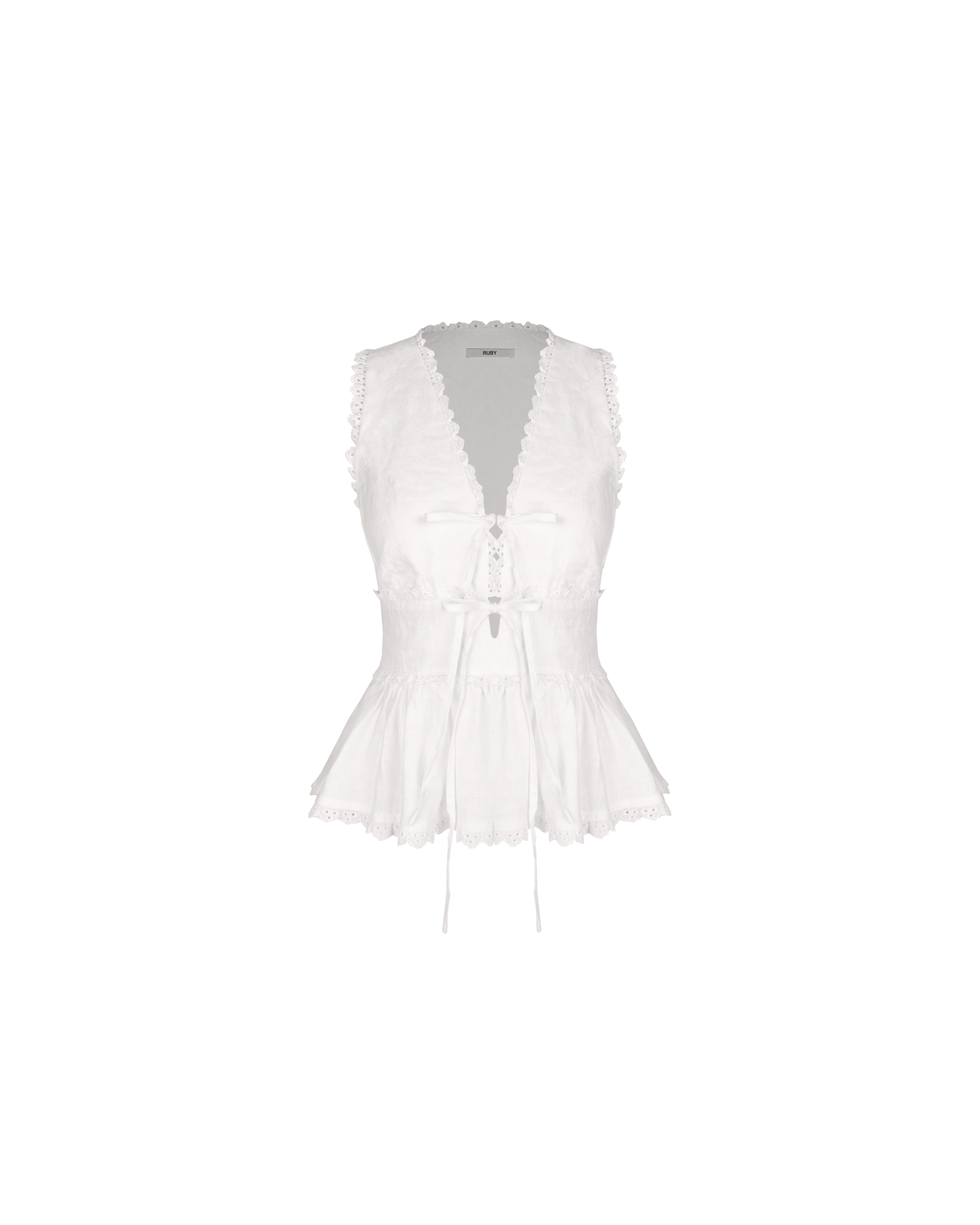 BENNY TIE TOP WHITE | RUBY