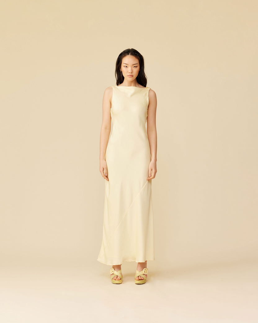 FIREBIRD COWL GOWN BUTTER | RUBY
