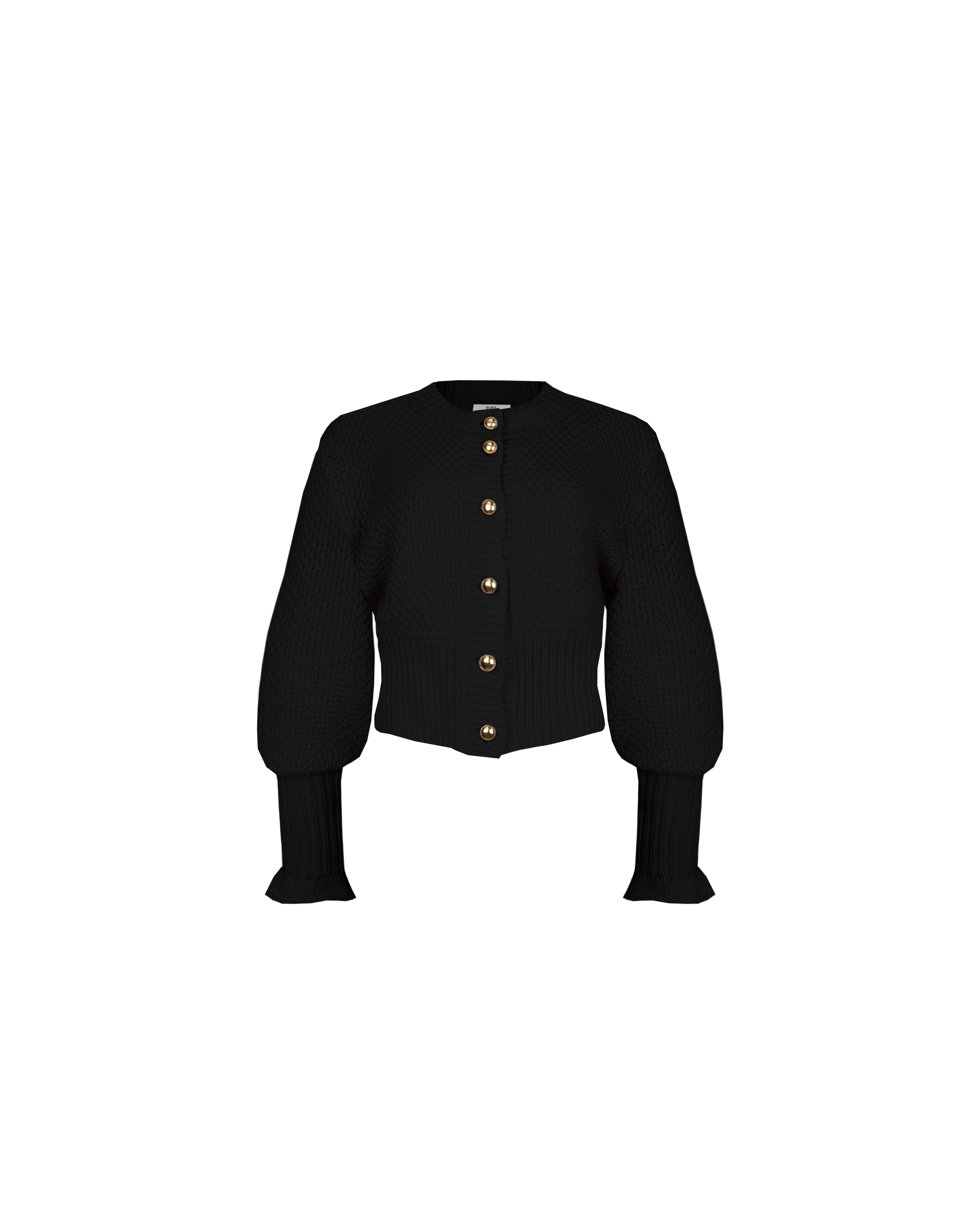 MATILDA COTTON CARDIGAN BLACK | RUBY