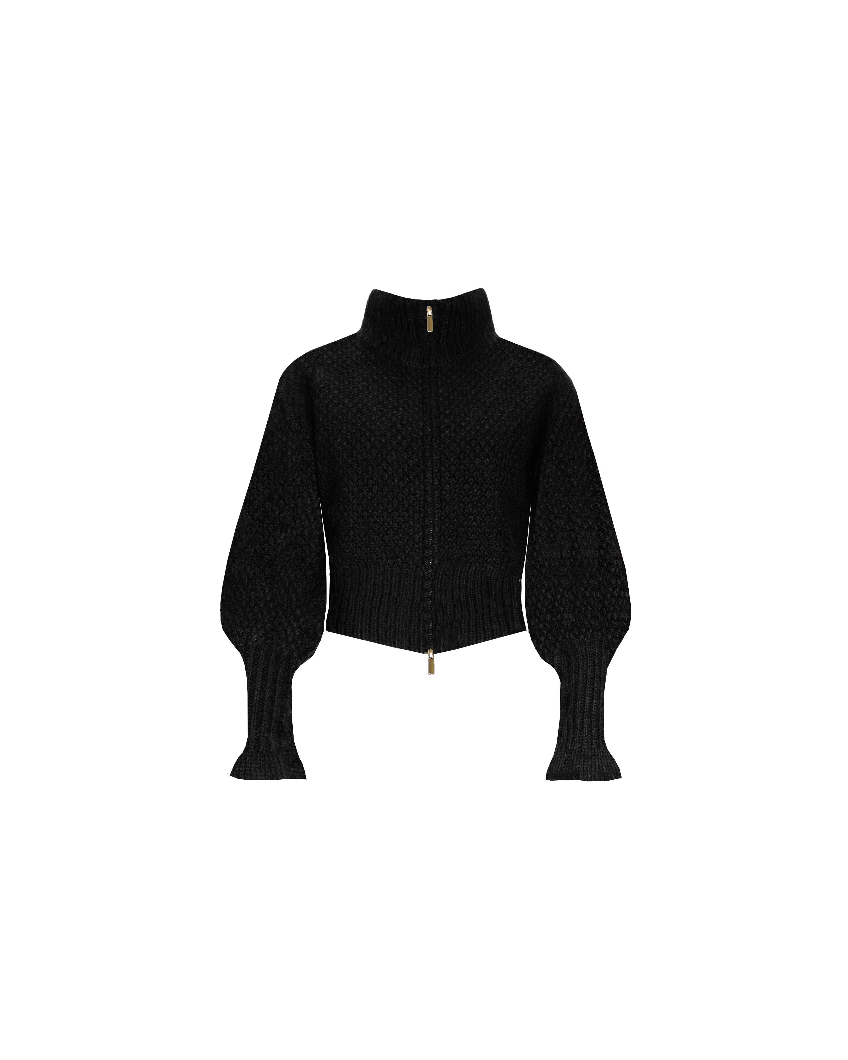 MATILDA ZIP CARDIGAN BLACK | RUBY