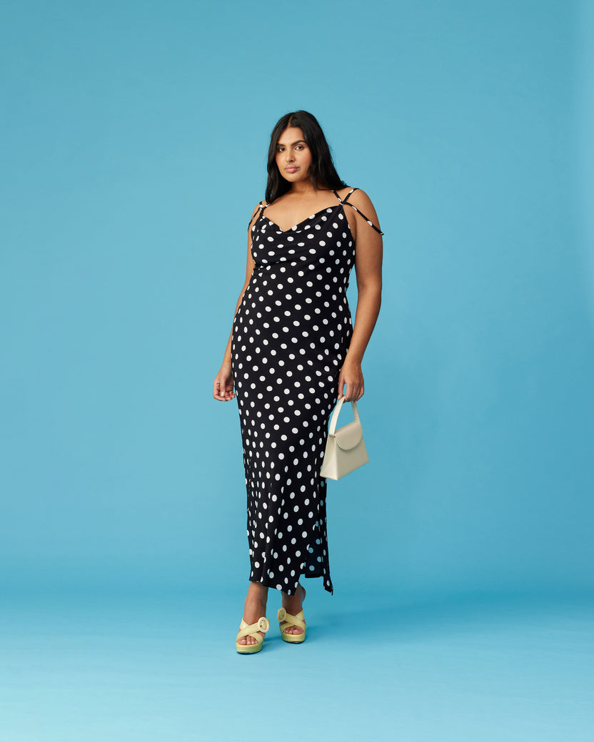 GLORIA SLIP DRESS POLKA DOT | RUBY