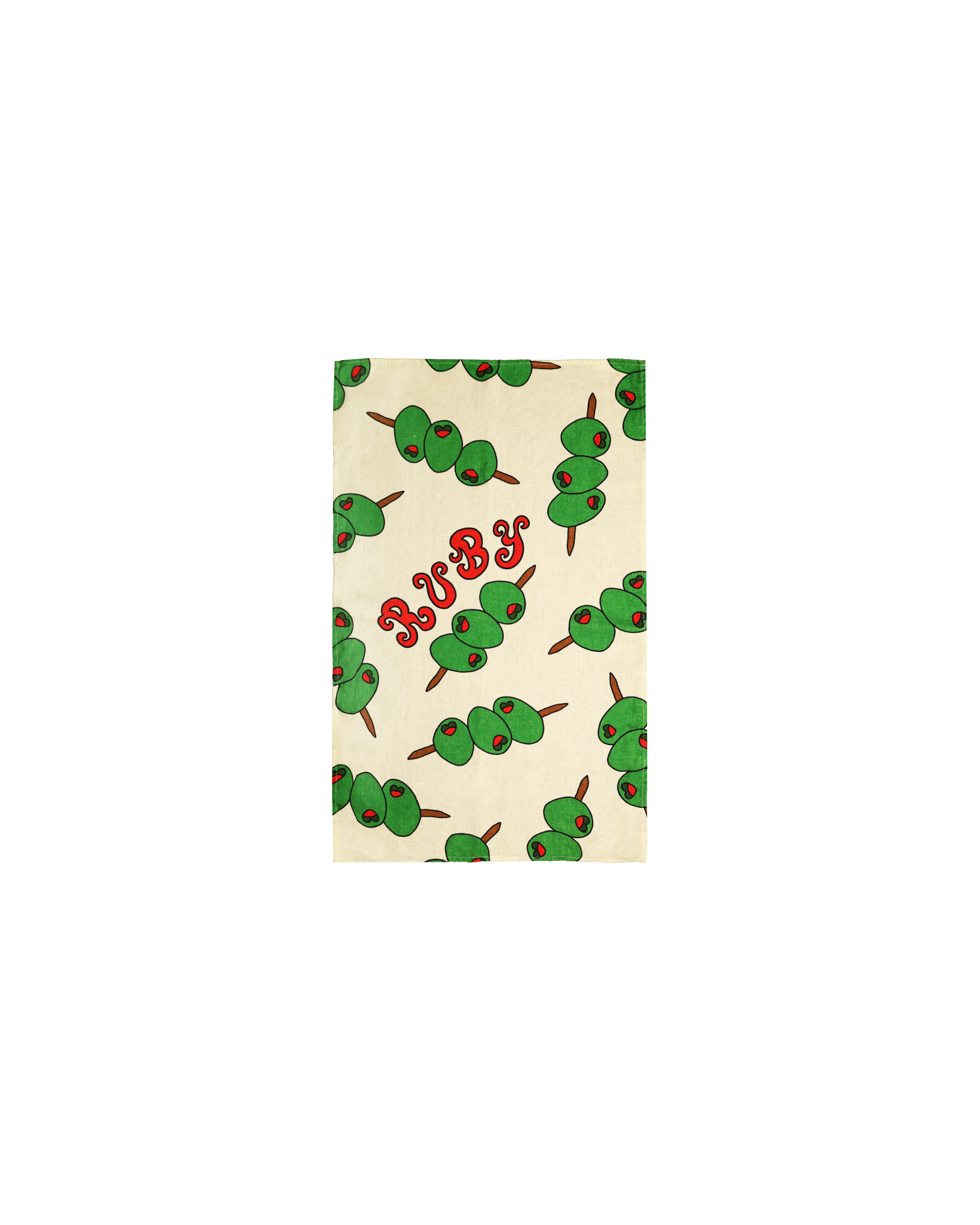 LINEN TEA TOWEL OLIVES | RUBY