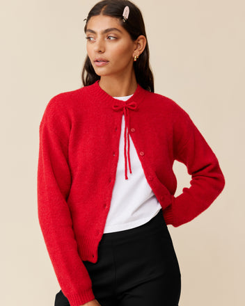 ANNIE CARDIGAN CHERRY RED | RUBY