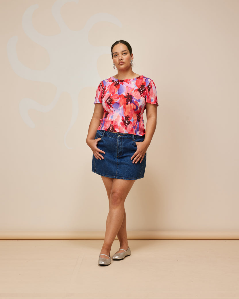 SUBLIME DENIM MINI SKIRT INDIGO | RUBY