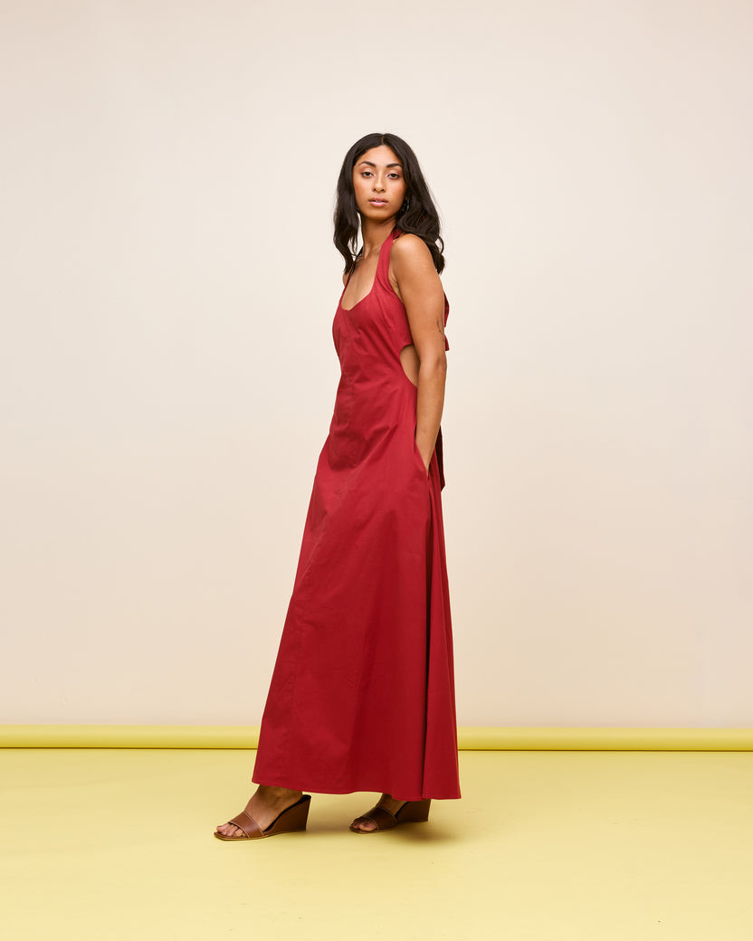 JULES HALTER MAXI DRESS SANGRIA | RUBY