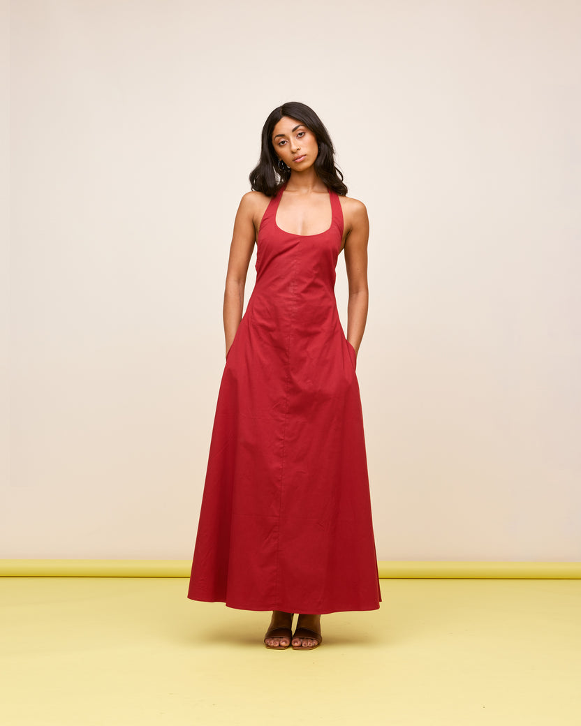 JULES HALTER MAXI DRESS SANGRIA | RUBY