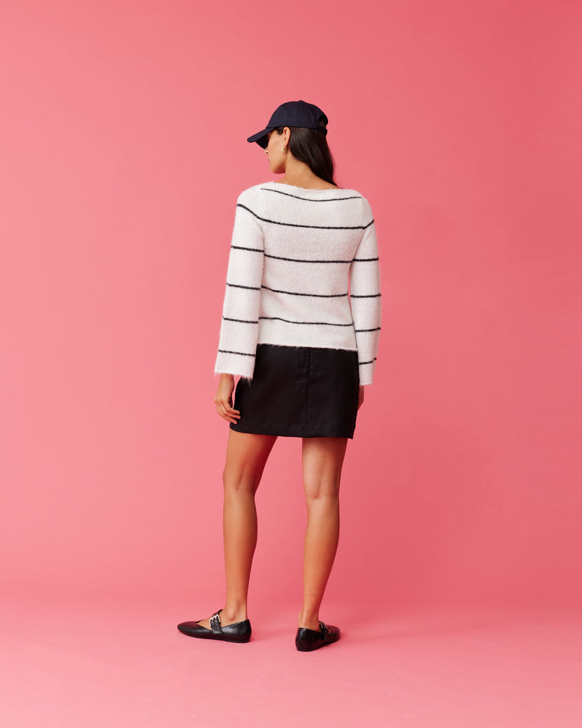 MILO SWEATER IVORY STRIPE | RUBY
