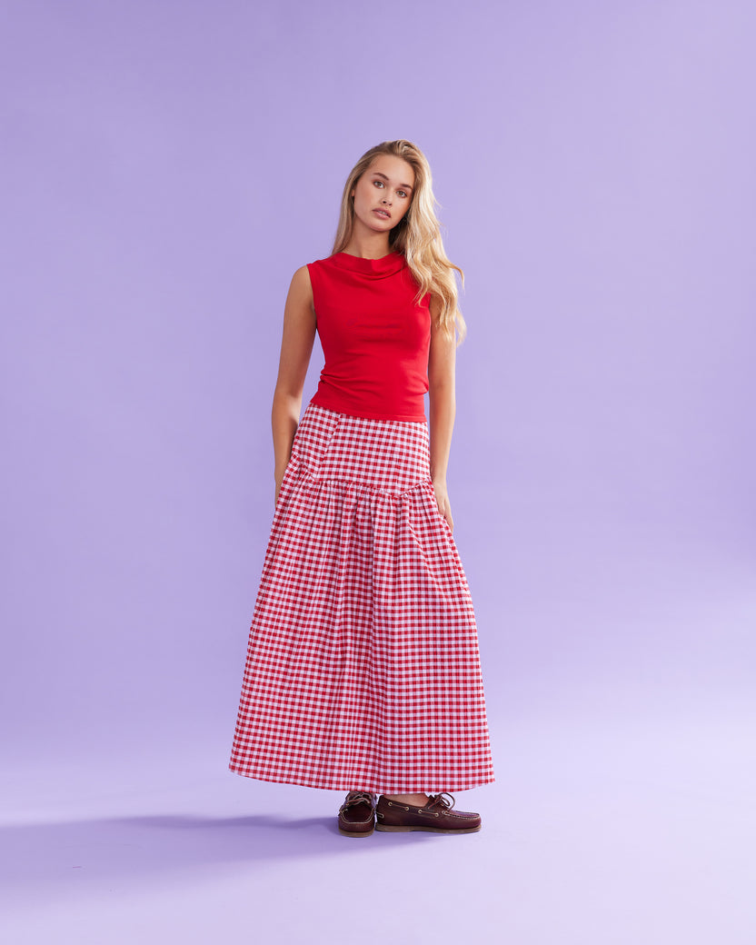 EMMA KNIT TOP CHERRY | RUBY