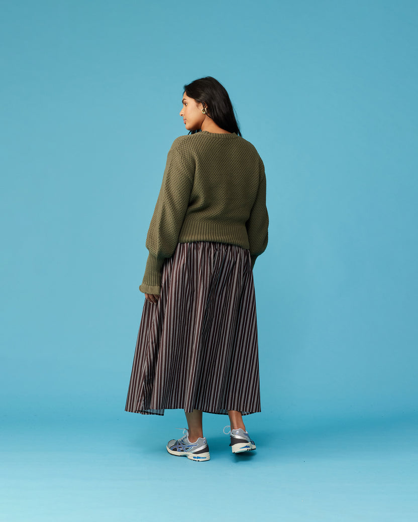 MATILDA COTTON CARDIGAN KHAKI | RUBY