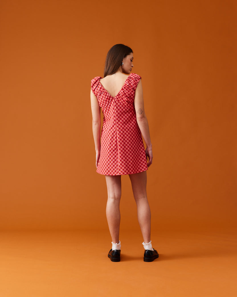 RAQUEL MINI DRESS RED TARTAN | RUBY