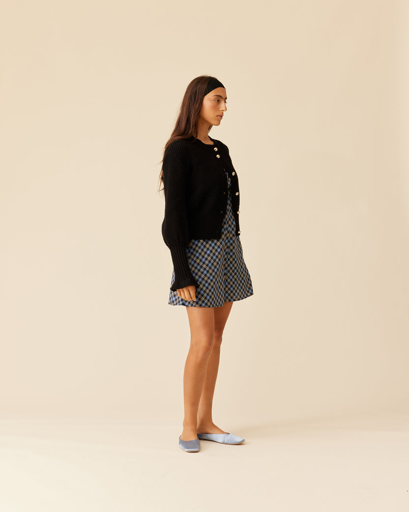 MATILDA COTTON CARDIGAN BLACK | RUBY