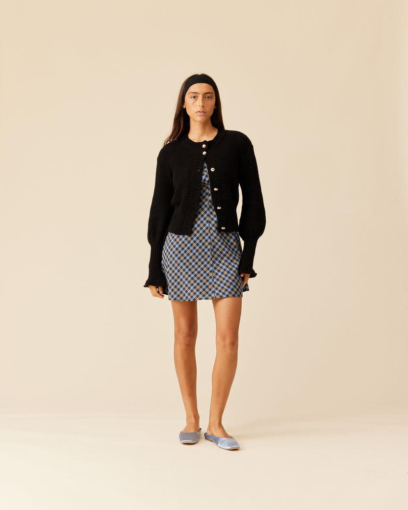 MATILDA COTTON CARDIGAN BLACK | RUBY