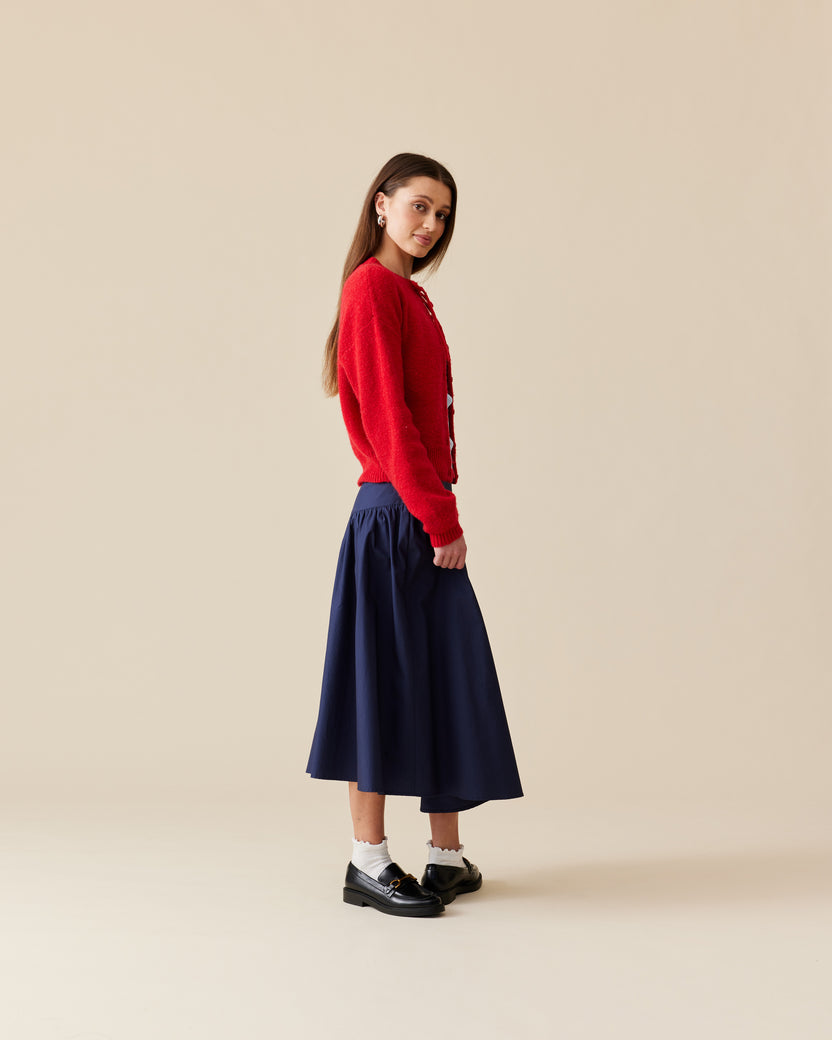 ANNIE CARDIGAN CHERRY RED | RUBY