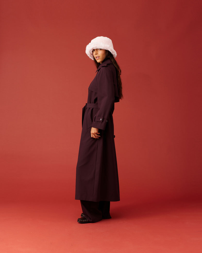 ANNIE TRENCH COAT DEEP PLUM | RUBY