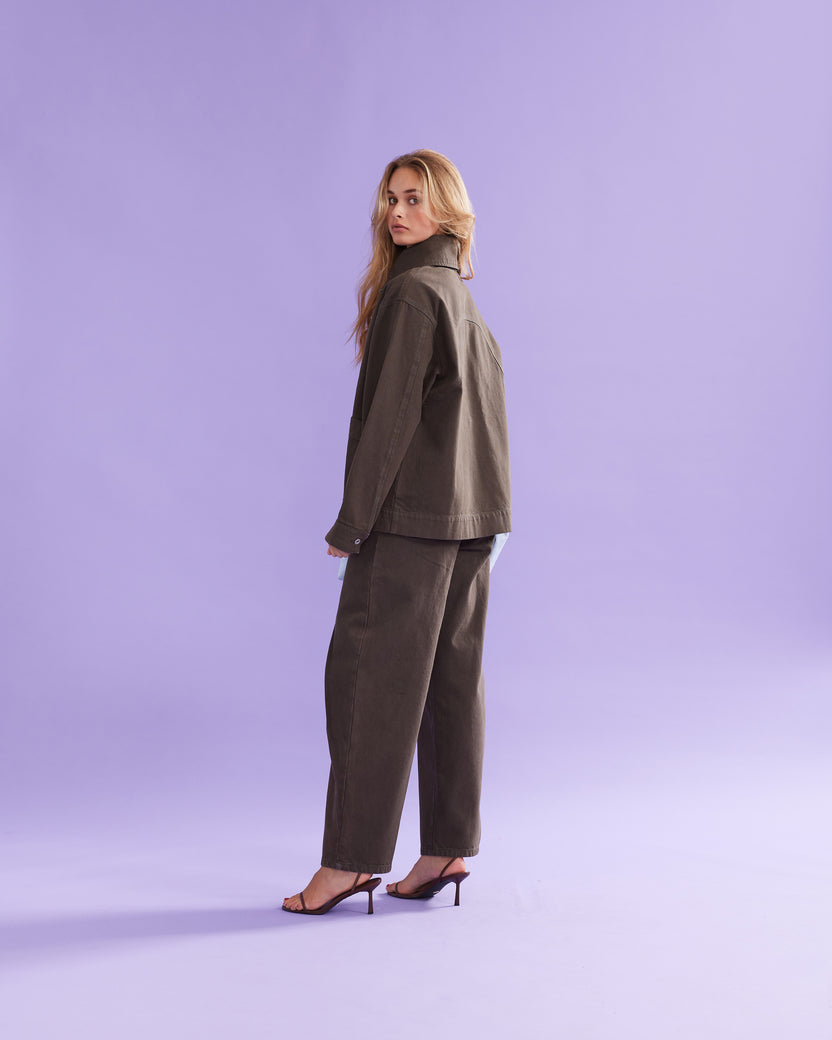 SODA DENIM JACKET KHAKI | RUBY