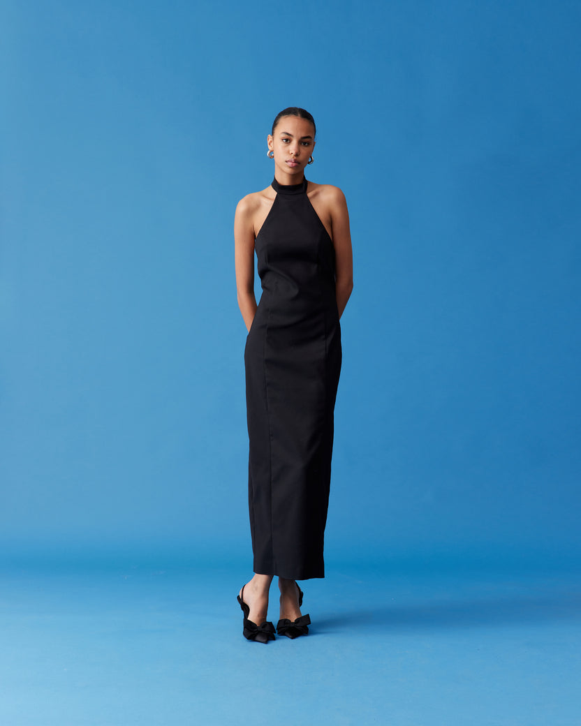 NAOMI HALTER DRESS BLACK | RUBY