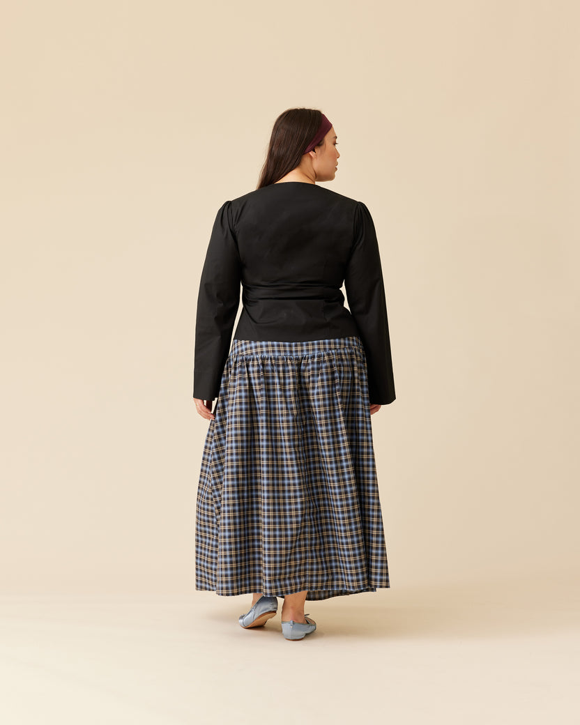 TRULLI SKIRT BLACK TARTAN | RUBY