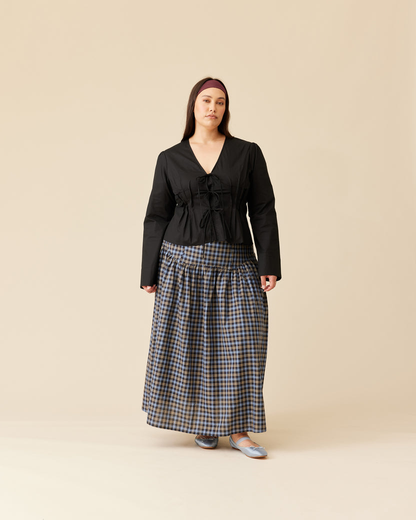 TRULLI SKIRT BLACK TARTAN | RUBY